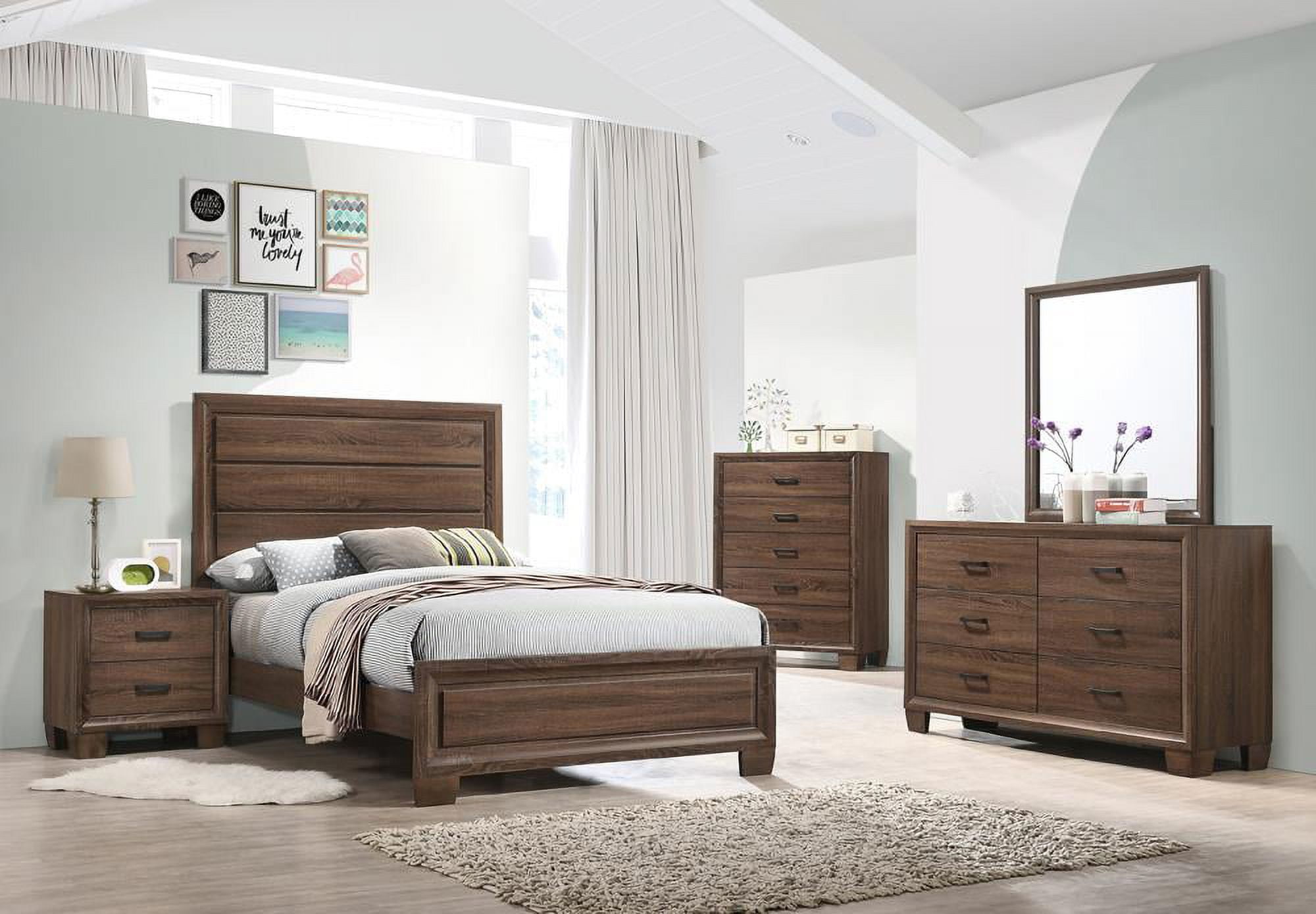 Brandon 5-piece Full Panel Bedroom Set Medium Warm Brown - Walmart.com