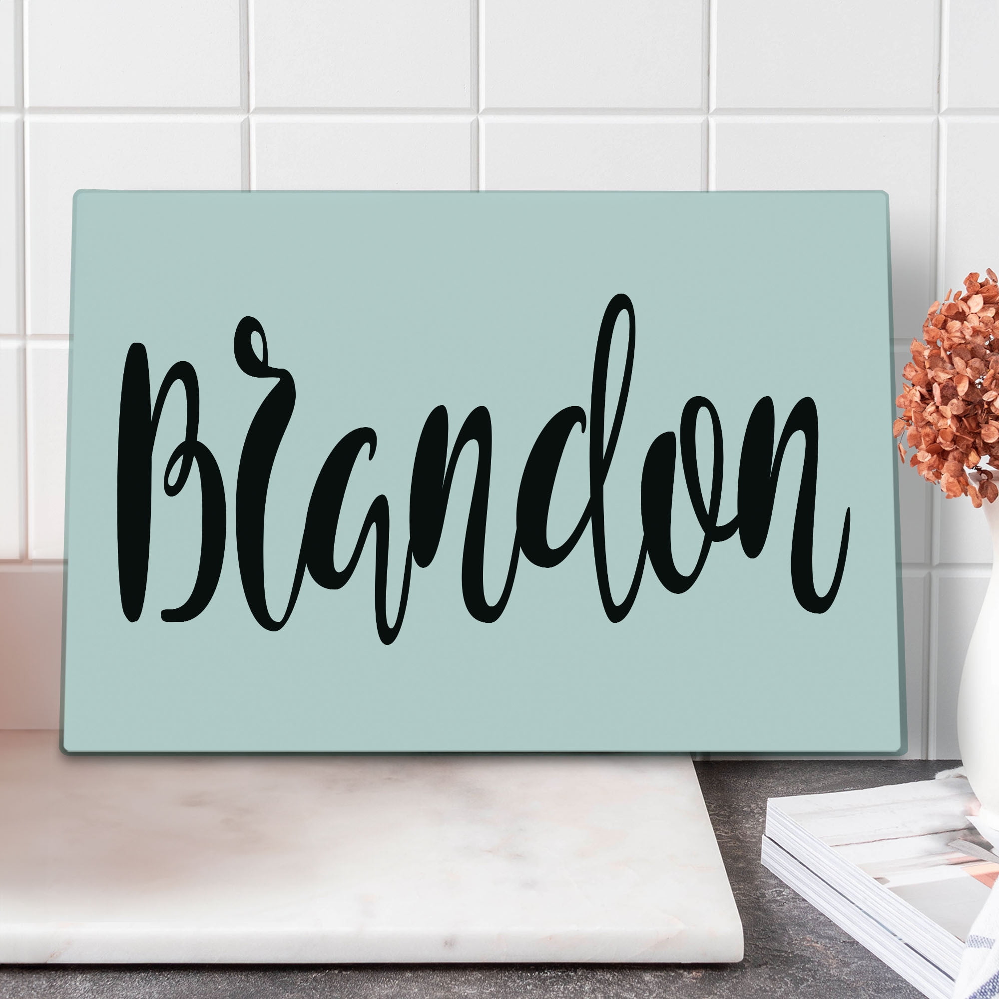 Brandon Cutting Board, Widespread Name Design with Monochrome Letters ...