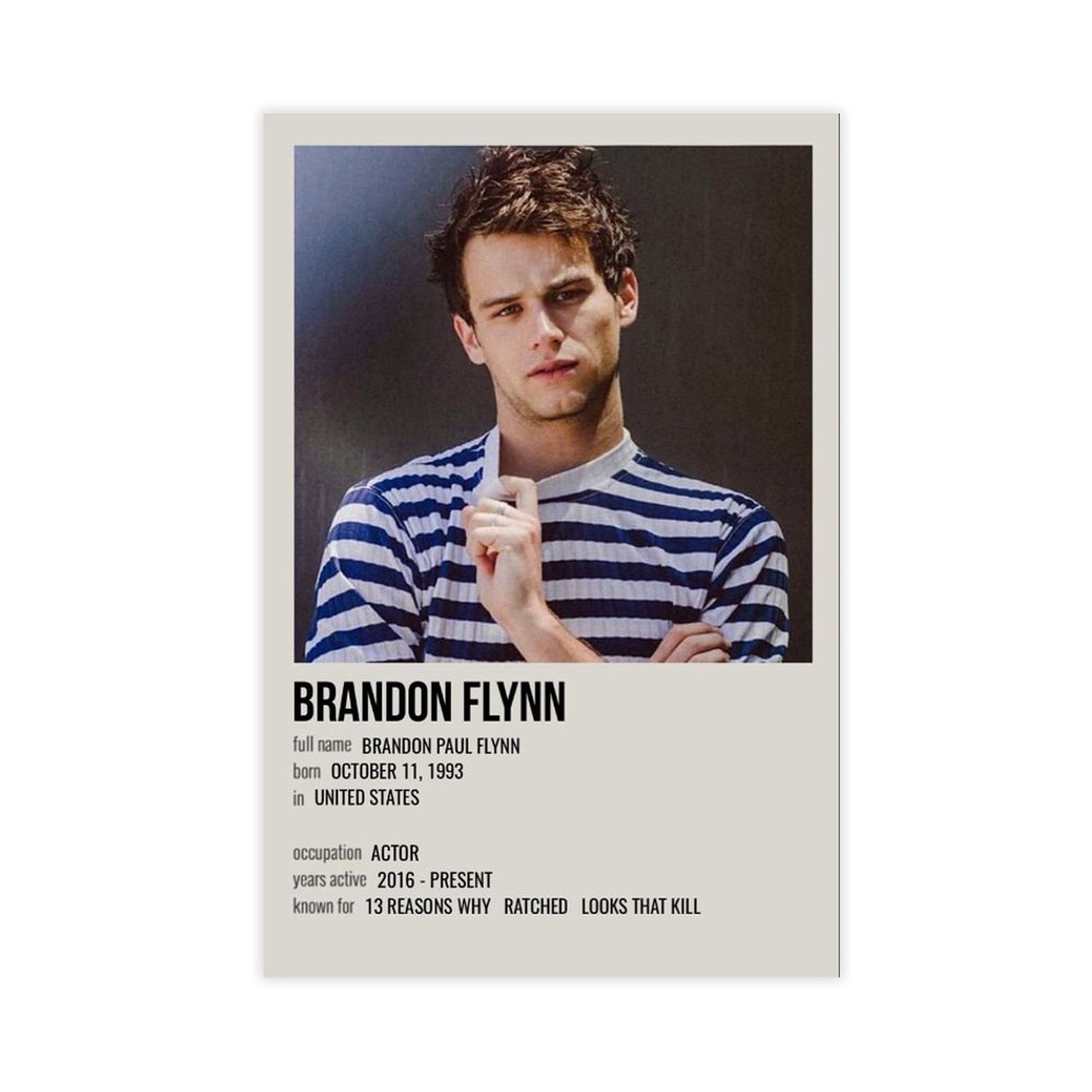 Brandon Flynn Posters Art Print Bedroom Decor for Wall Art Print Gift ...