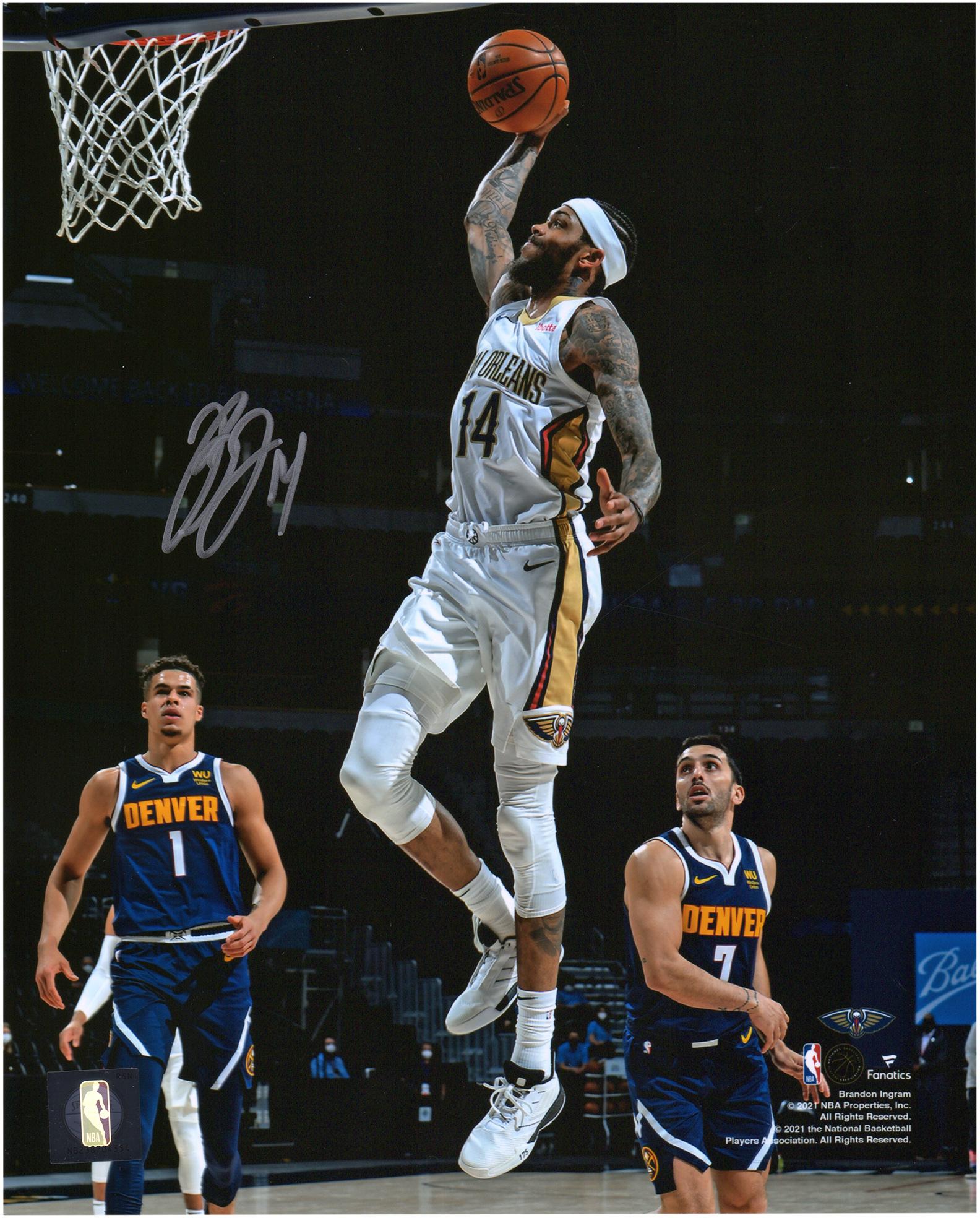 Brandon Ingram New Orleans Pelicans Autographed 8" x 10" Dunk in White ...