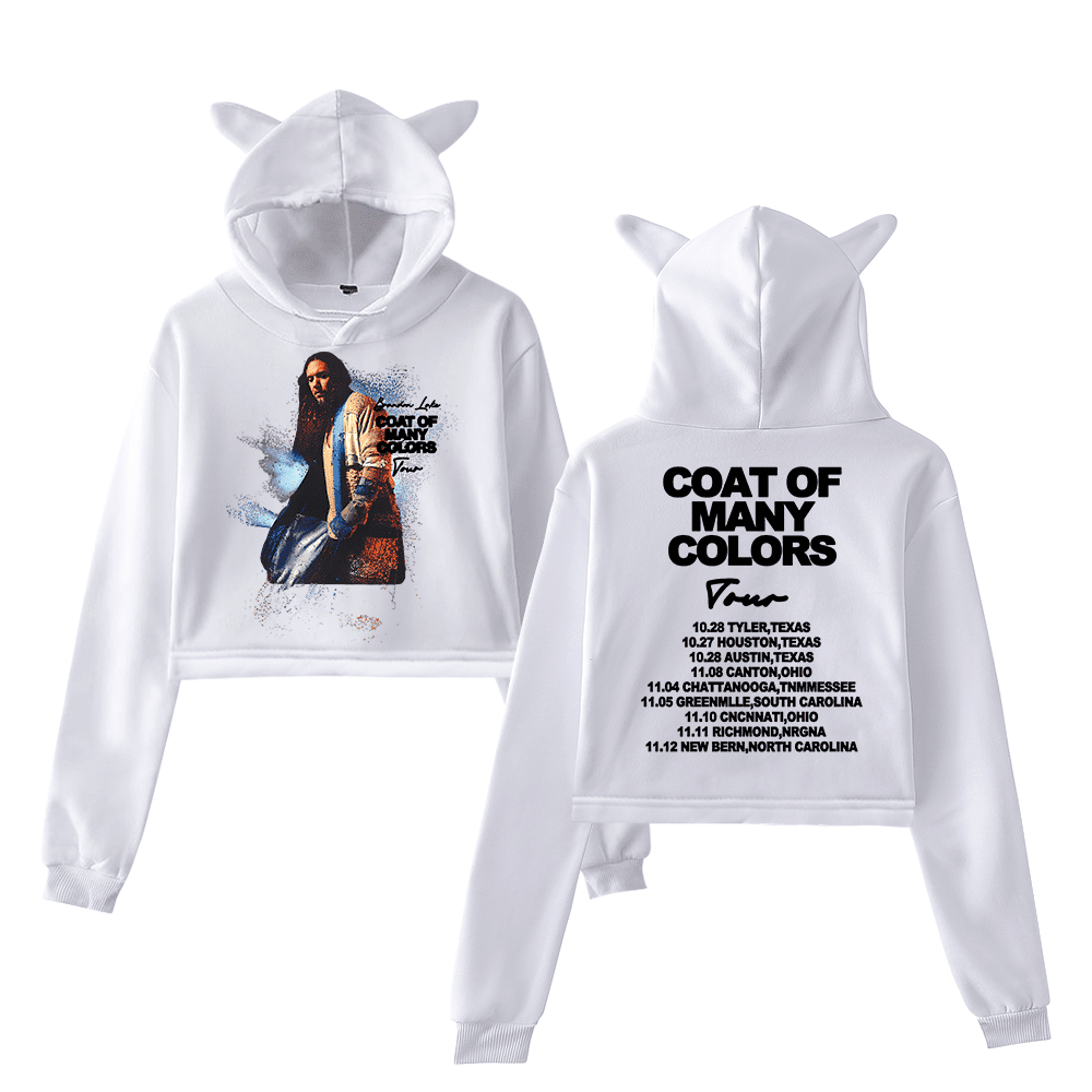 Brandon Lake Coat of Many Colors Tour Girl's Cute Cat Ear Cropped ...