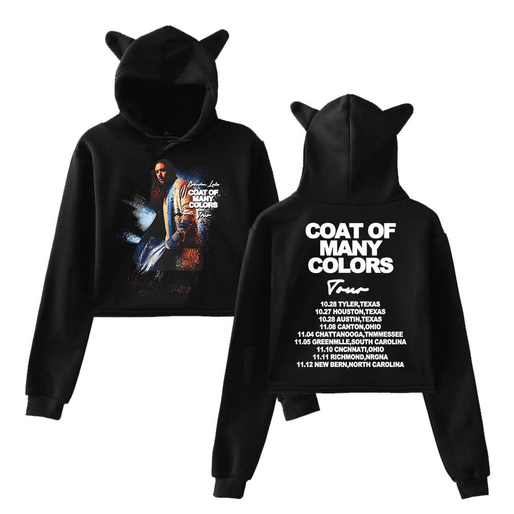 Brandon Lake Coat of Many Colors Tour Girl's Cute Cat Ear Cropped ...