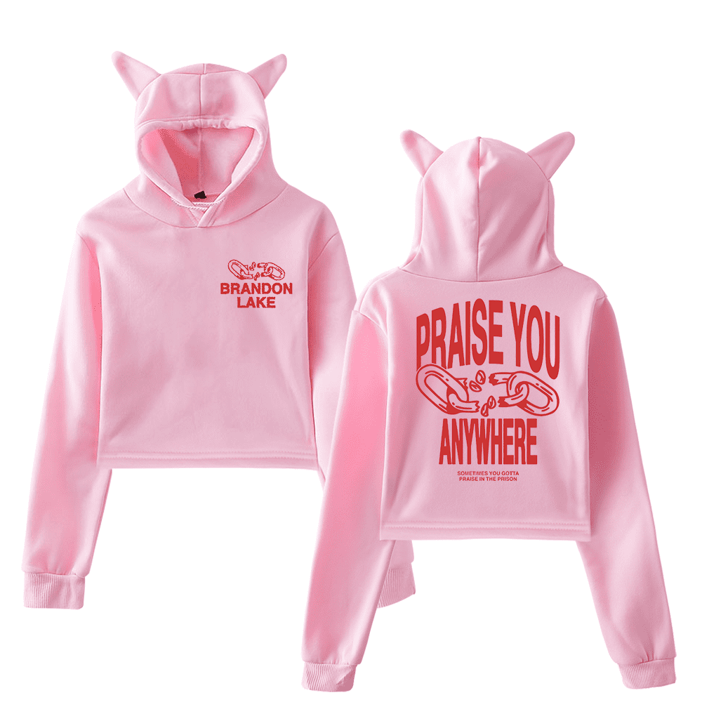 Brandon Lake Merch Praise You Any Where Girl's Cute Cat Ear Cropped ...