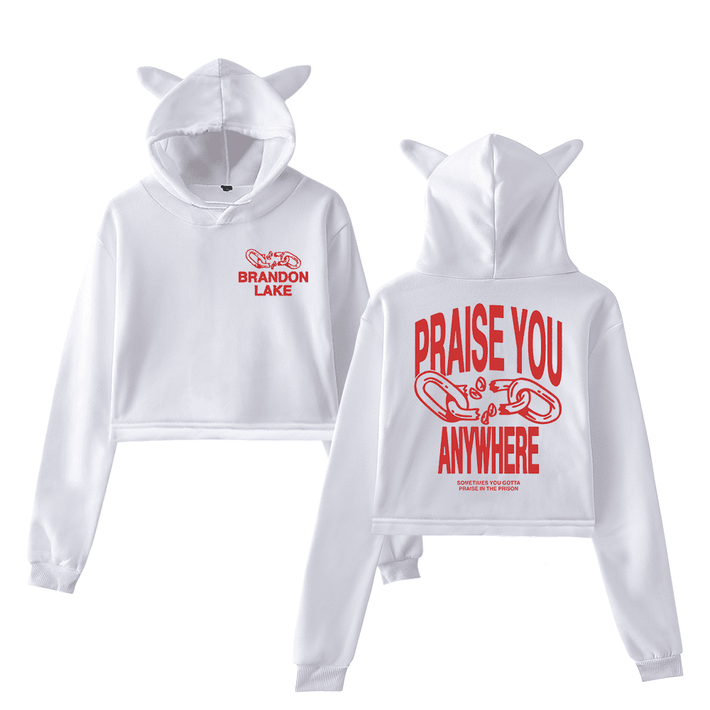 Brandon Lake Merch Praise You Any Where Girl's Cute Cat Ear Cropped ...