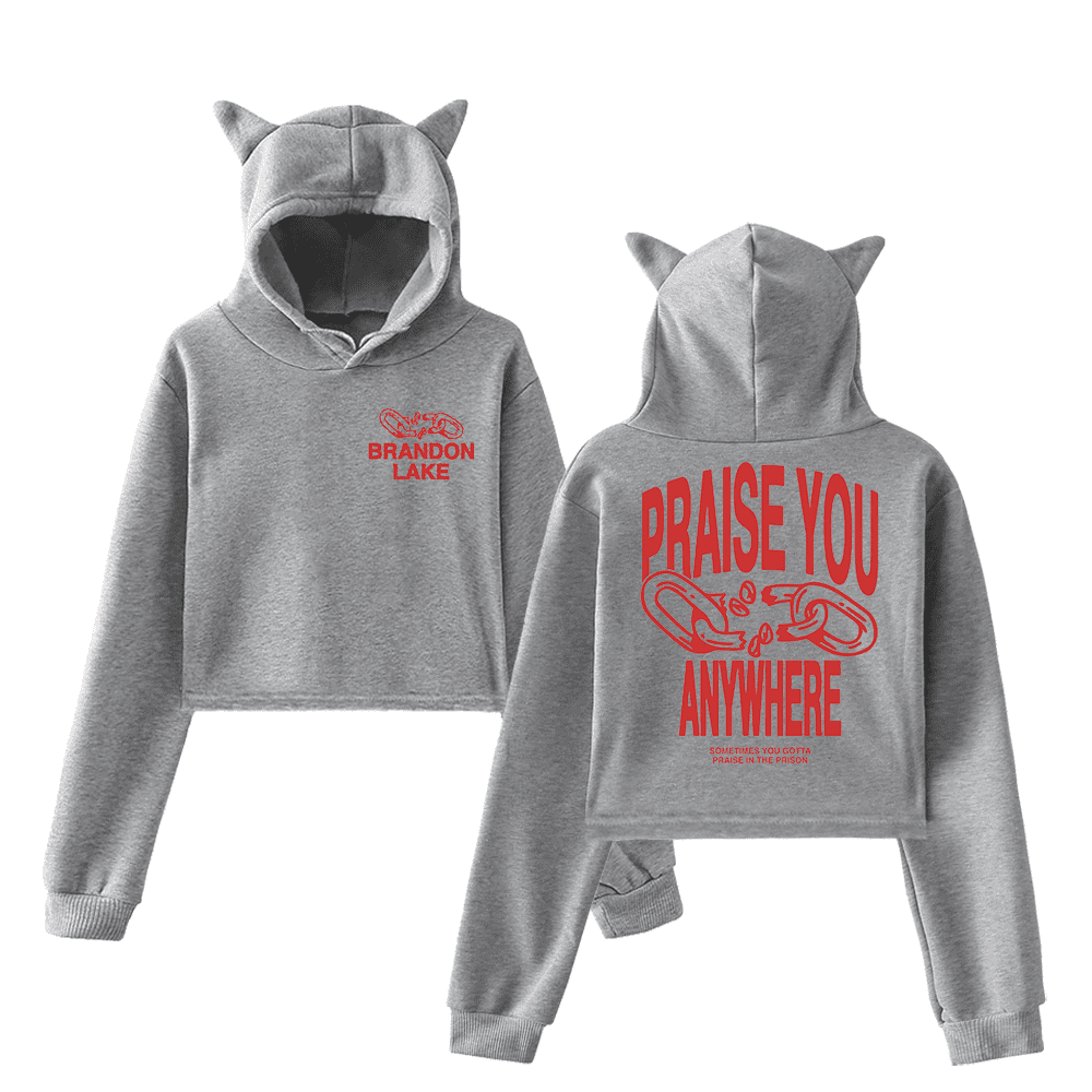 Brandon Lake Merch Praise You Any Where Girl's Cute Cat Ear Cropped ...