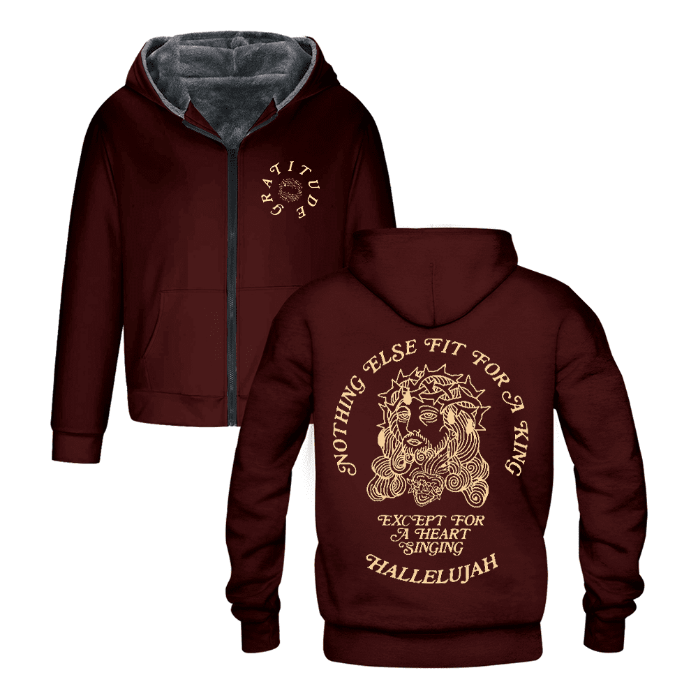 Brandon Lake Nothing Else Fit For a King Zipper hooded cotton jacket ...