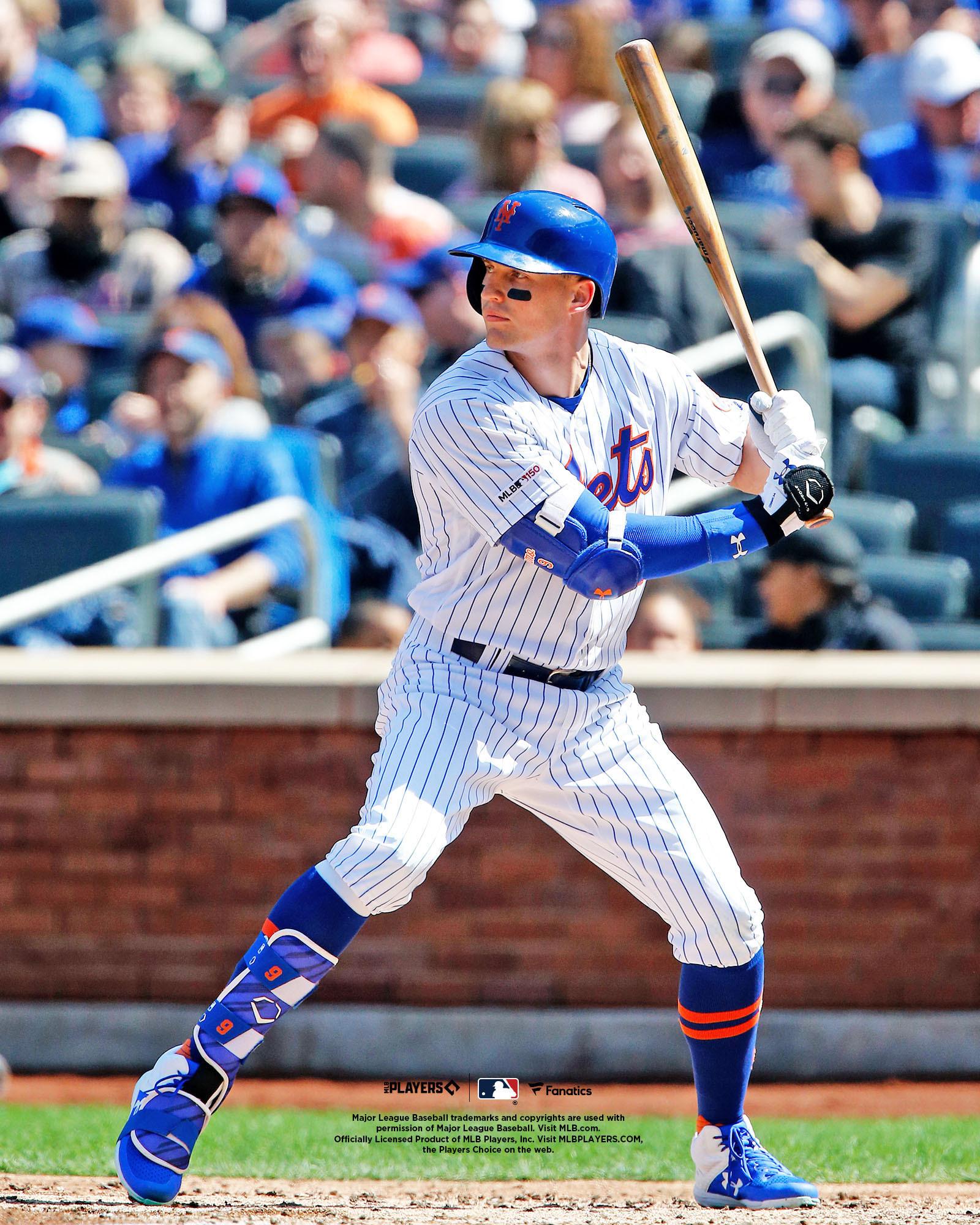 Brandon Nimmo New York Mets Unsigned Prepares to Bat Vertical ...