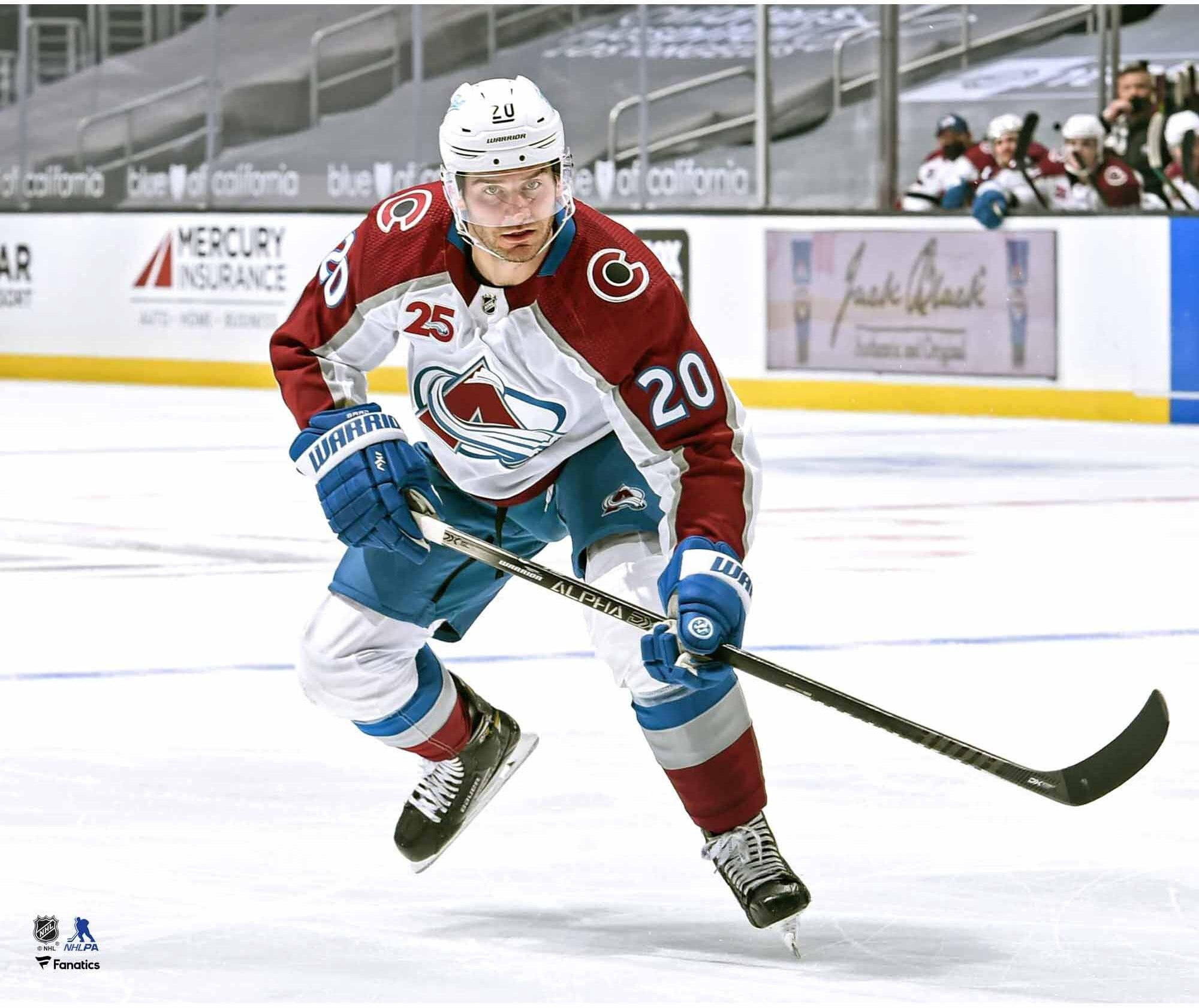 Brandon Saad Colorado Avalanche Unsigned White Jersey Skating vs. Los ...