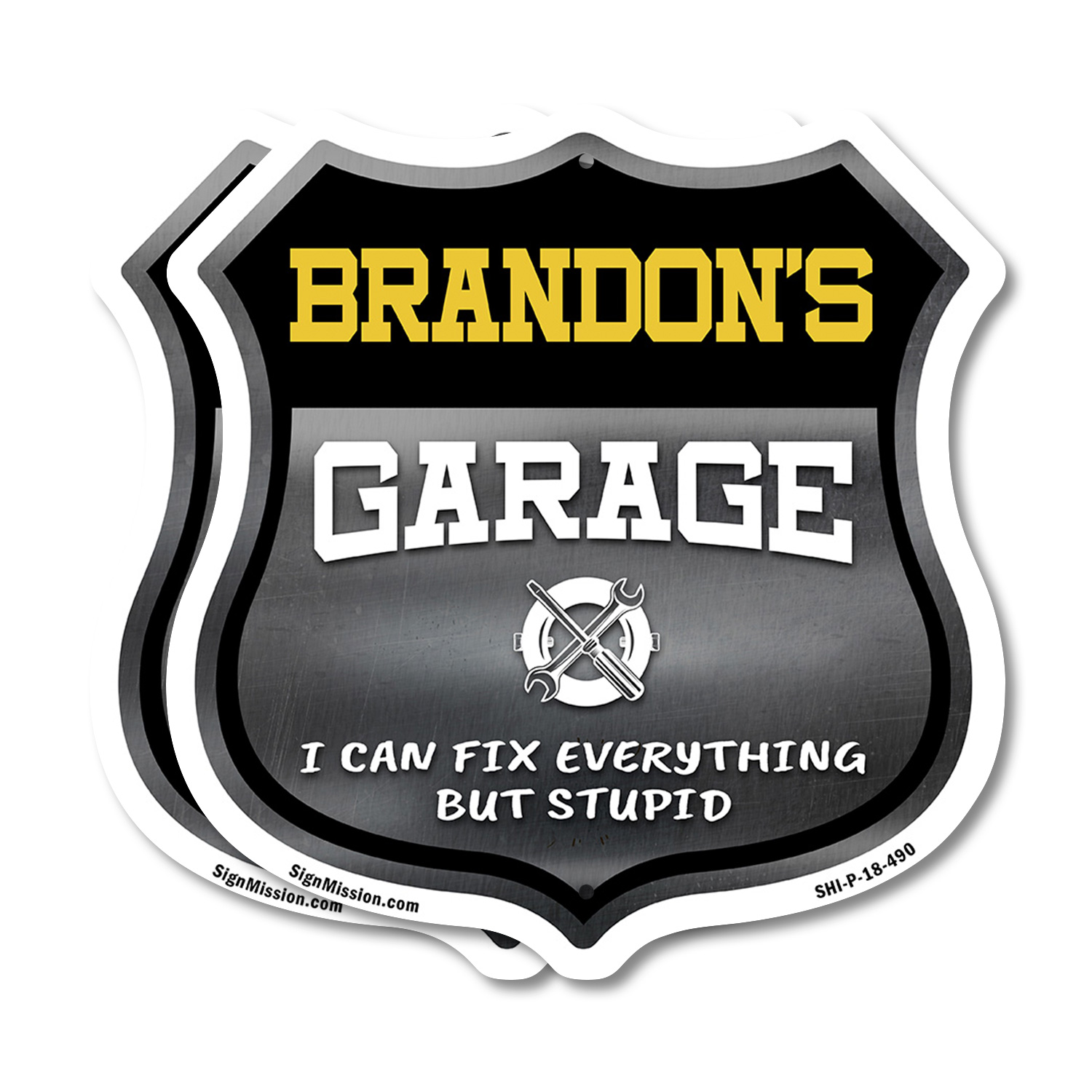 Brandon's Garage I Can Fix Everything But Stupid (2 Pack) 18 inch X 18 ...