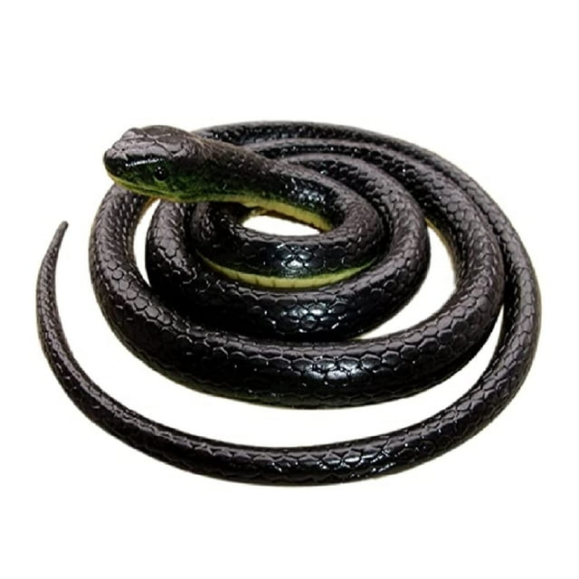 Brandon's 52 Inch Realistic Rubber Black Snake Toy - Moves and Looks ...