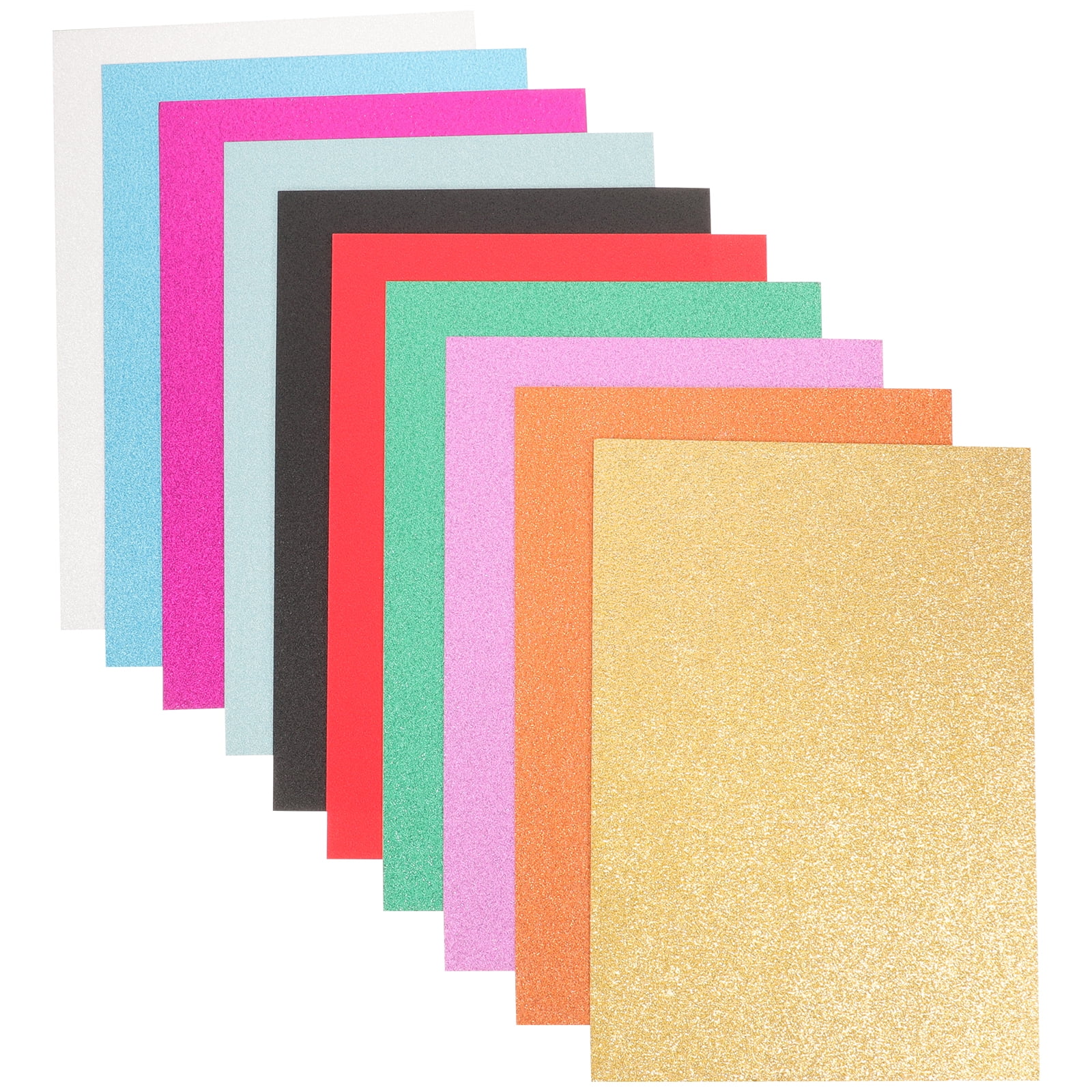 Brandonz 10 Sheets Glitter A4 Cardstock DIY Craft Paper - Walmart.com