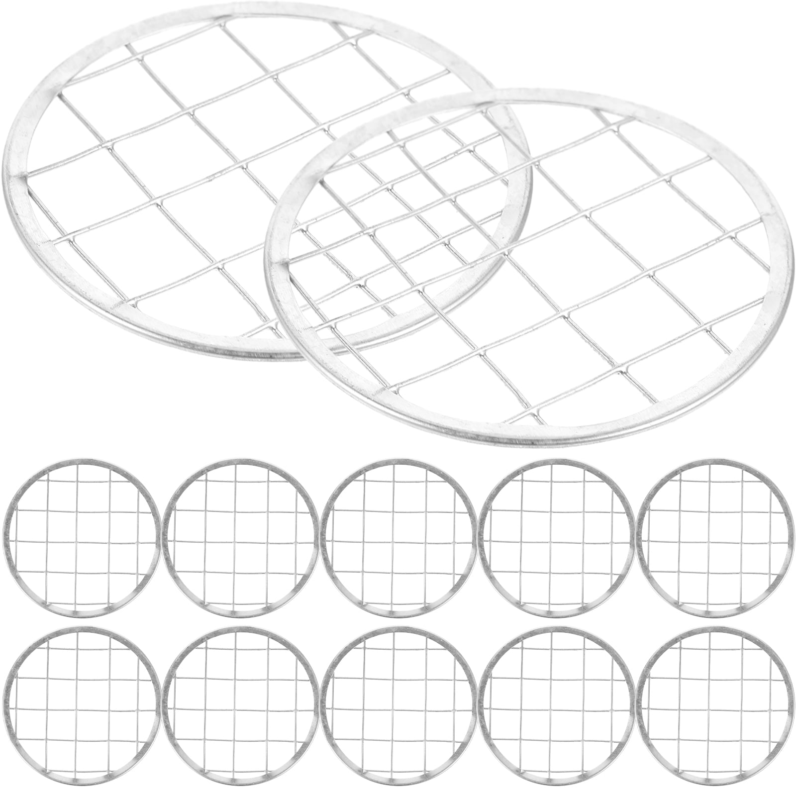 STRANDCHIC Reusable Flower Grid Vase Floral Grids Iron Silver 12Pcs ...