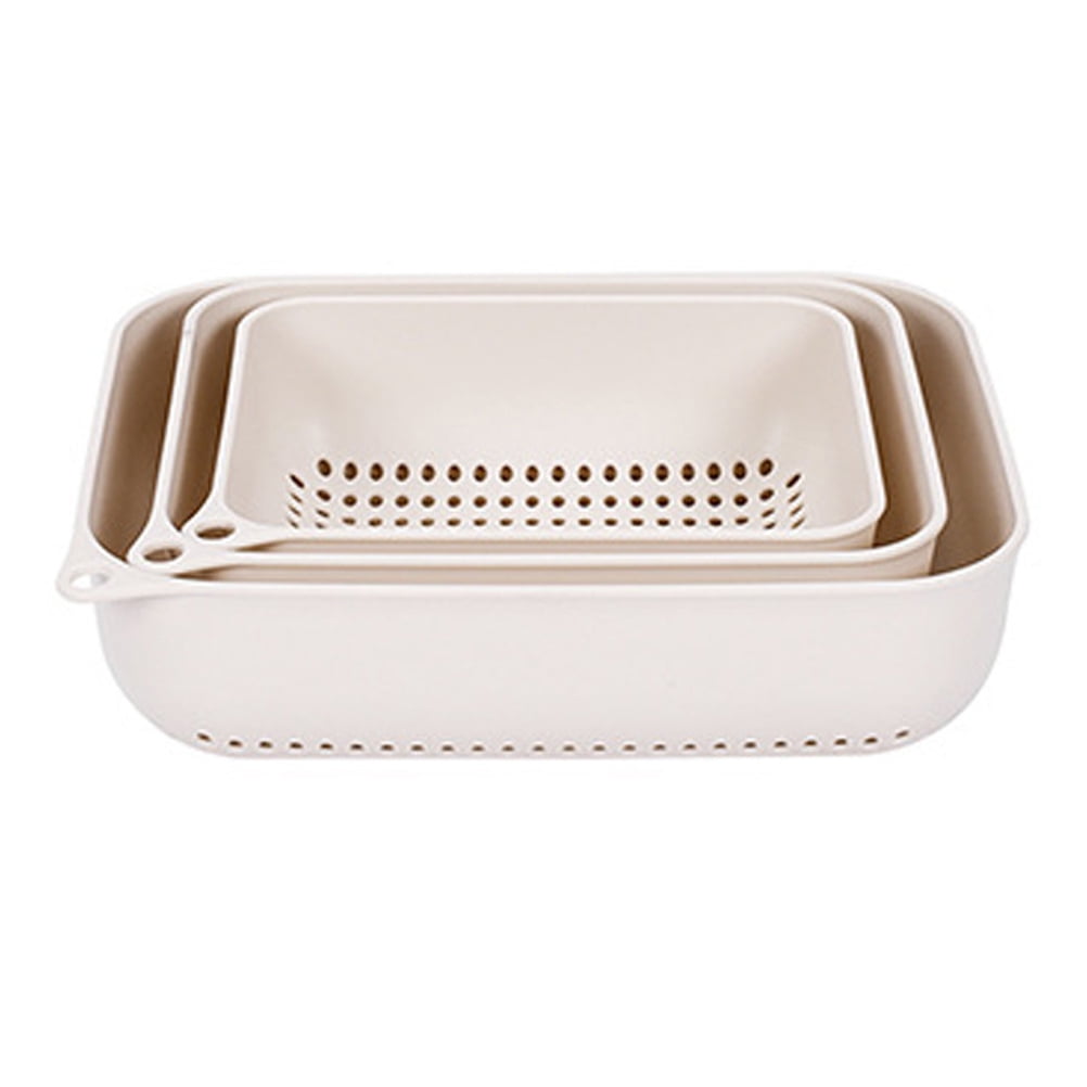 Brandonz 3pcs Kitchen Strainer Colander Rectangular Fruit Vegetable ...