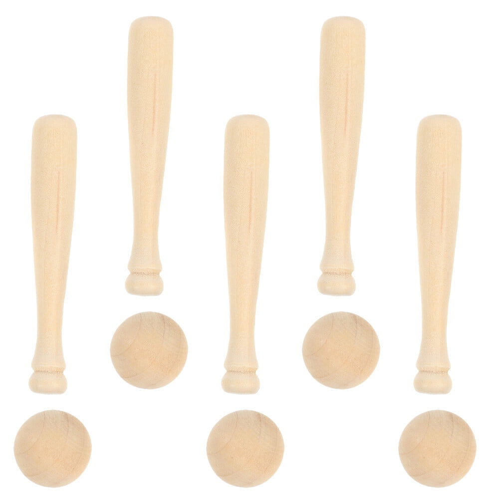 Brandonz DIY Mini Wooden Baseball Bat Set with Balls & Beads - Walmart.com