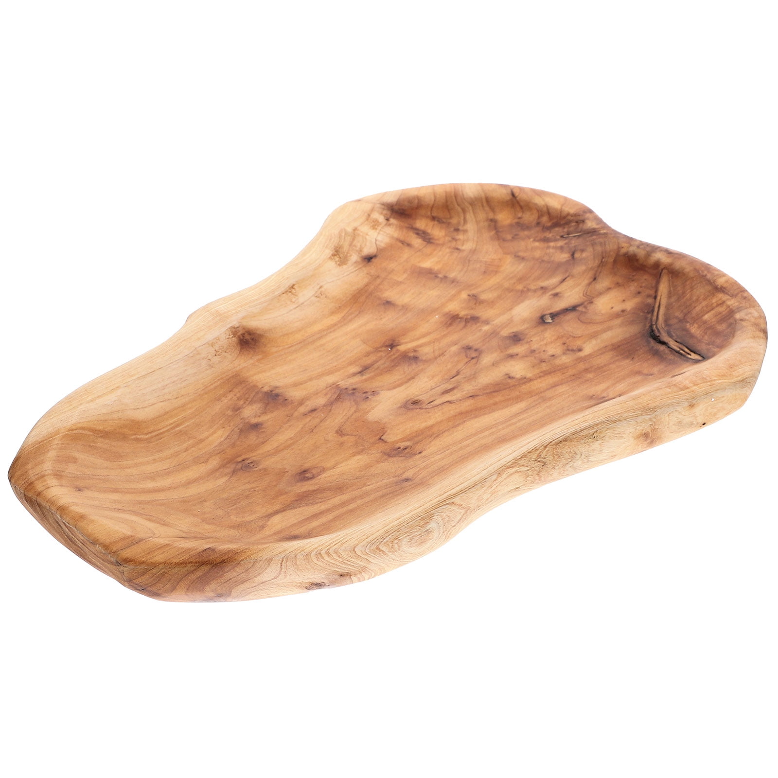 Brandonz Root Wood Serving Platter Rustic Fruit Plate Dough Board for ...