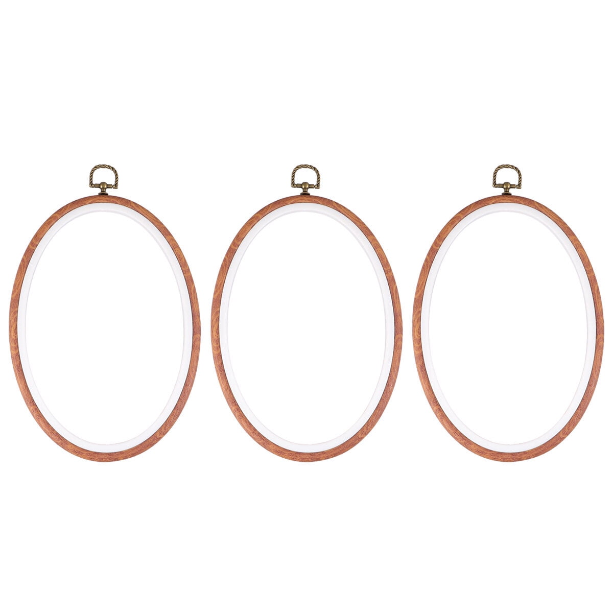 Brandonz Wooden Ring Ornament 3Pcs Embroidery Frame Set for DIY Sewing ...