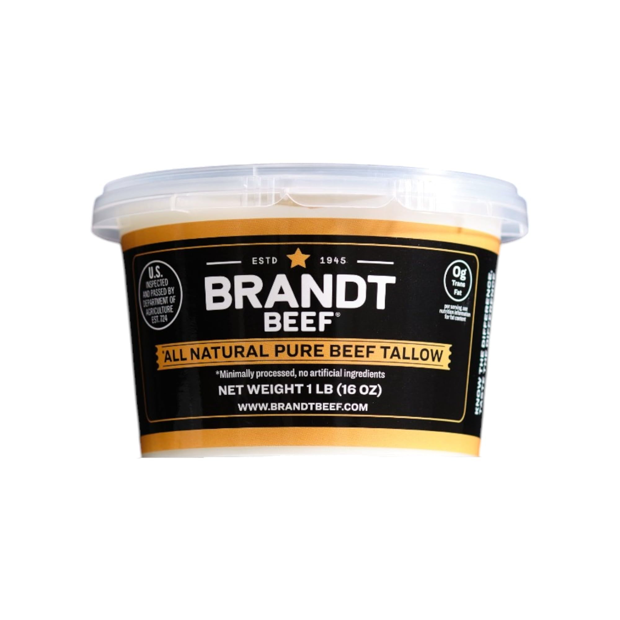 Brandt Beef Tallow - OKA4 100% Pure Beef Tallow | 16 Tub for Cooking ...