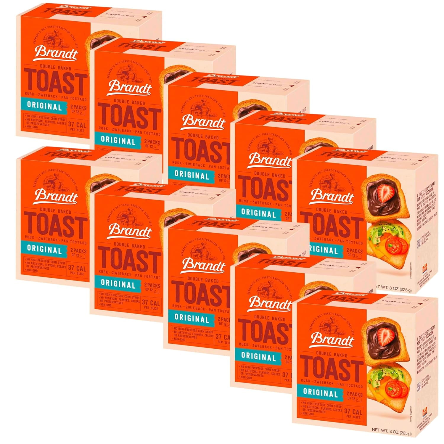 Brandt Zwieback Rusk, Sweetened Crispy Bread, 8 oz Pack of 10 - Walmart.com