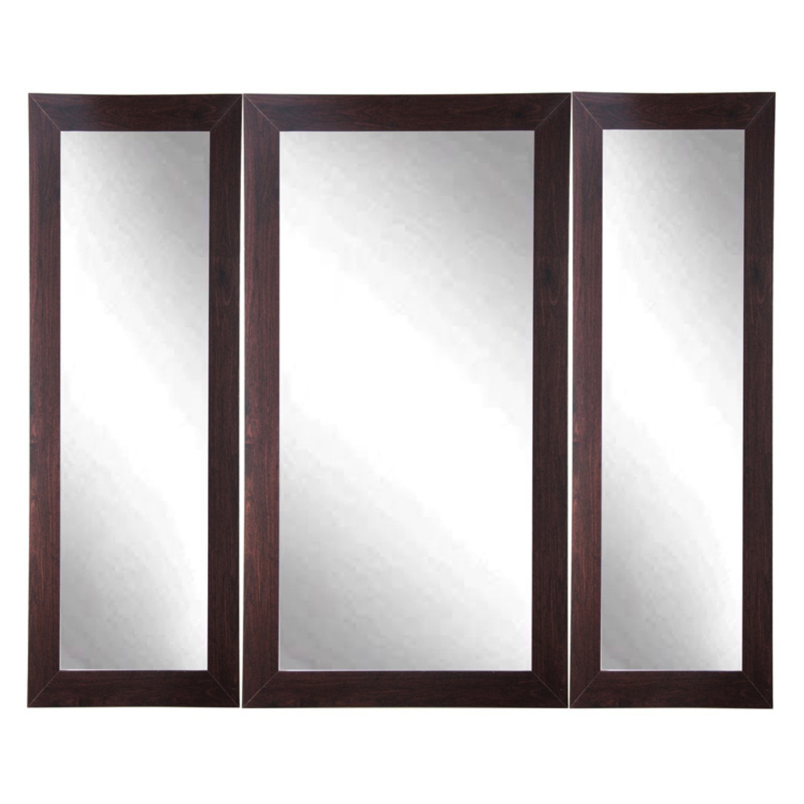 American Made Dark Walnut Full Body Trifold Dressing Mirror 64 x 71 in ...