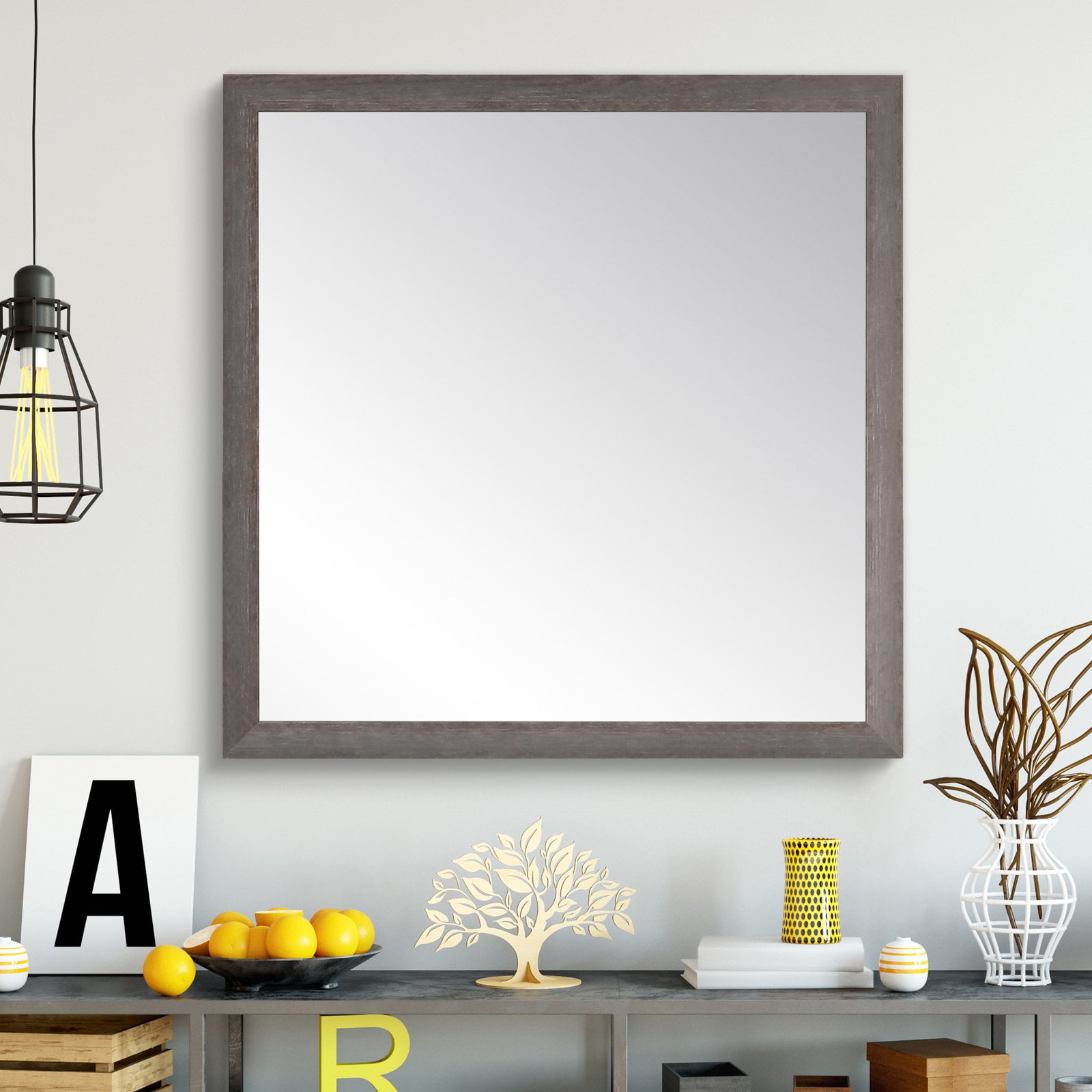 Charcoal Farmhouse Gray Wall Mirror - Walmart.com