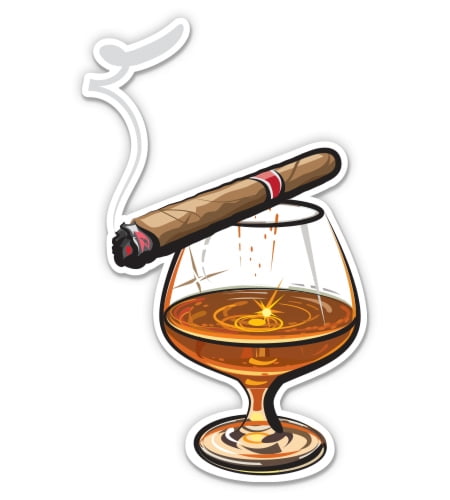 Brandy Cigar - 5" Vinyl Sticker - For Car Laptop I-Pad - Waterproof ...