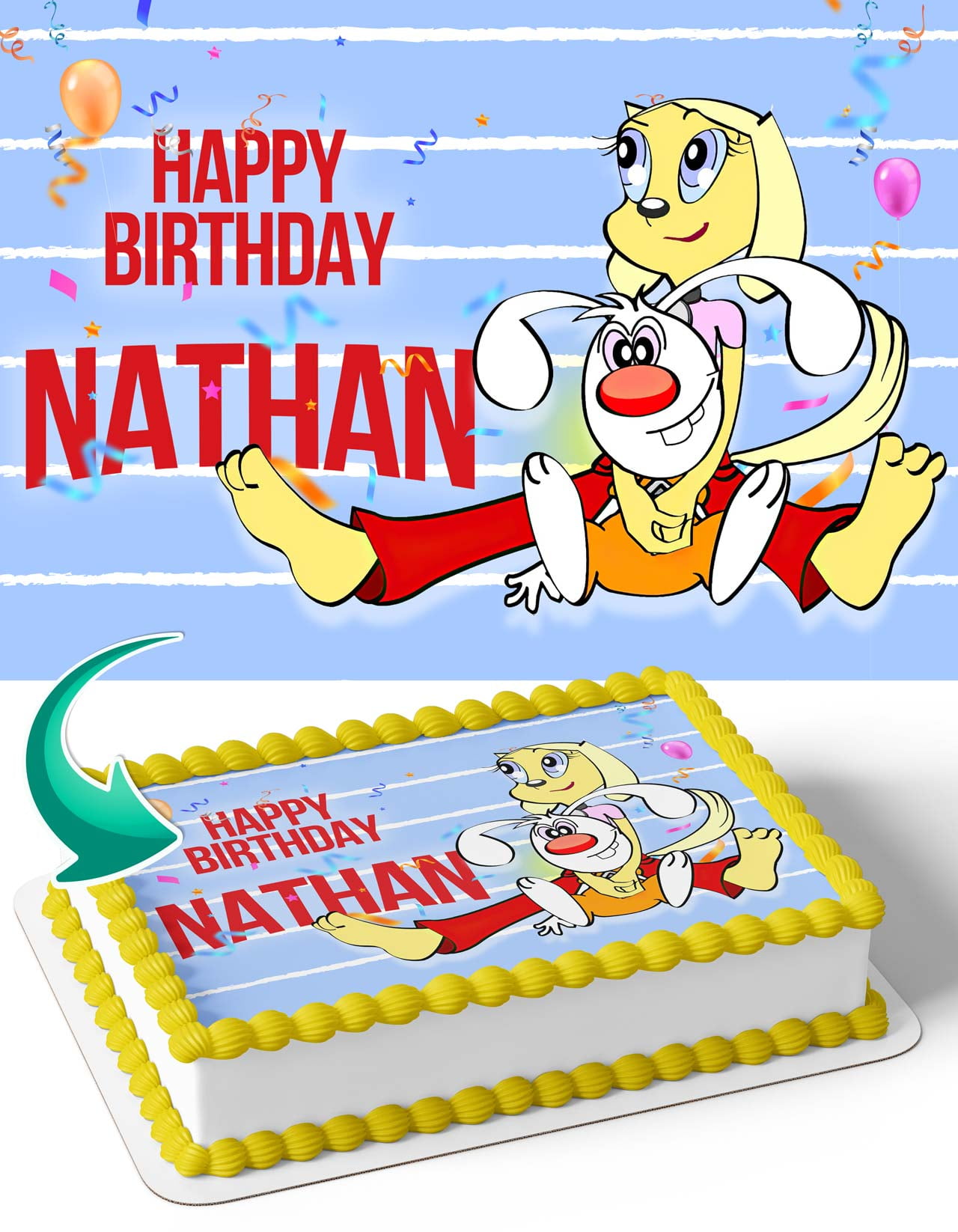 Brandy and mr Whiskers Edible Image Cake Topper Personalized Birthday ...