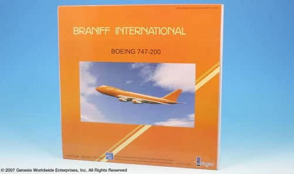 Braniff Airlines Ultra Orange Boeing 747-200 Diecast Metal Toy Replica ...