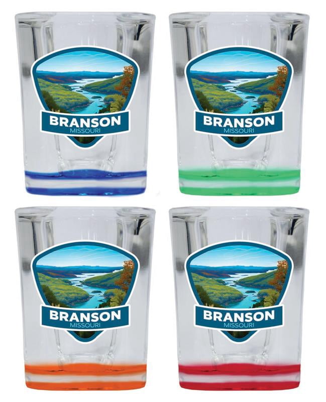 Branson Missouri Design A Souvenir 2 oz Square Shot Glass Multicolor (4 ...