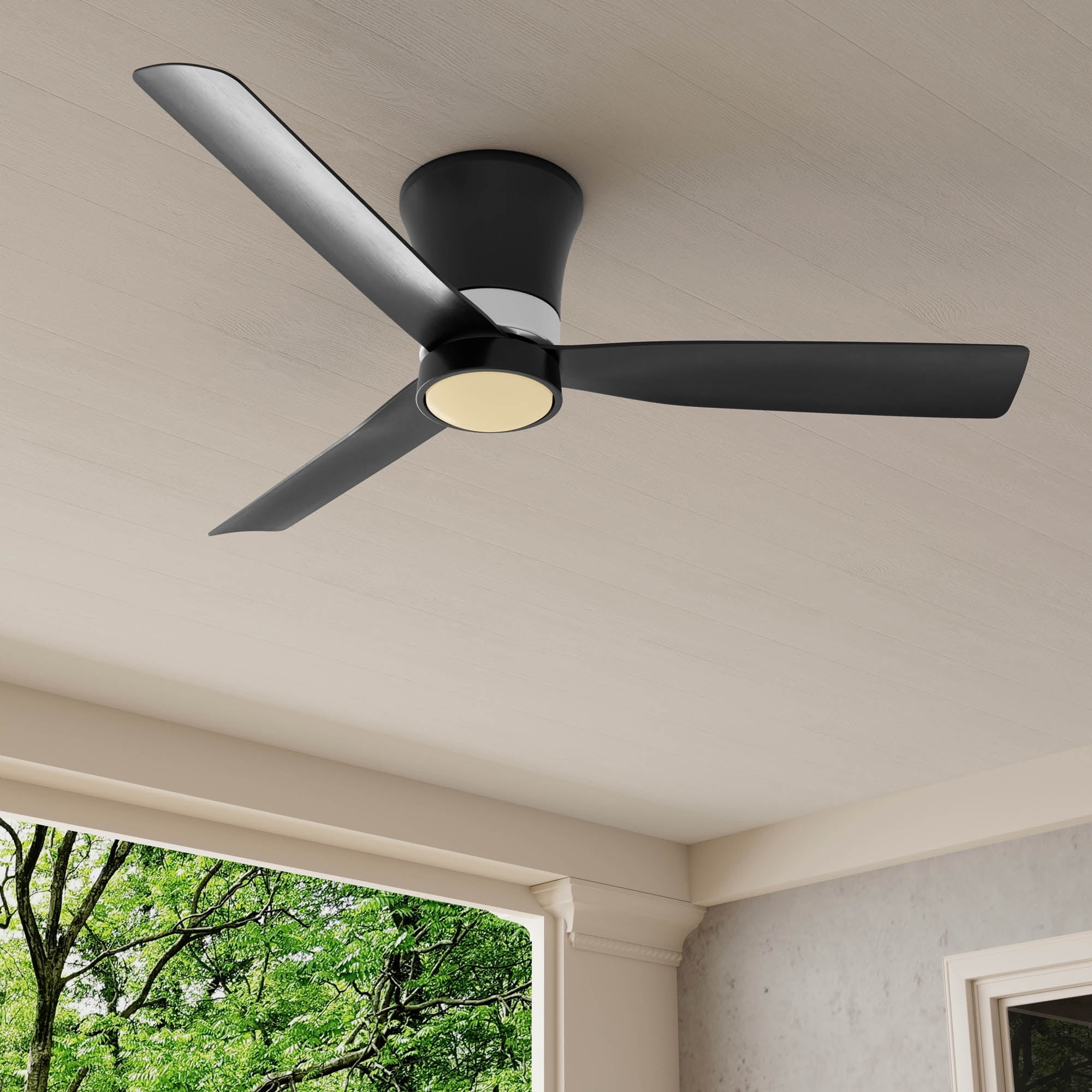 Brant Collection 52-in. Three-Blade Matte Black Modern Ceiling Fan ...