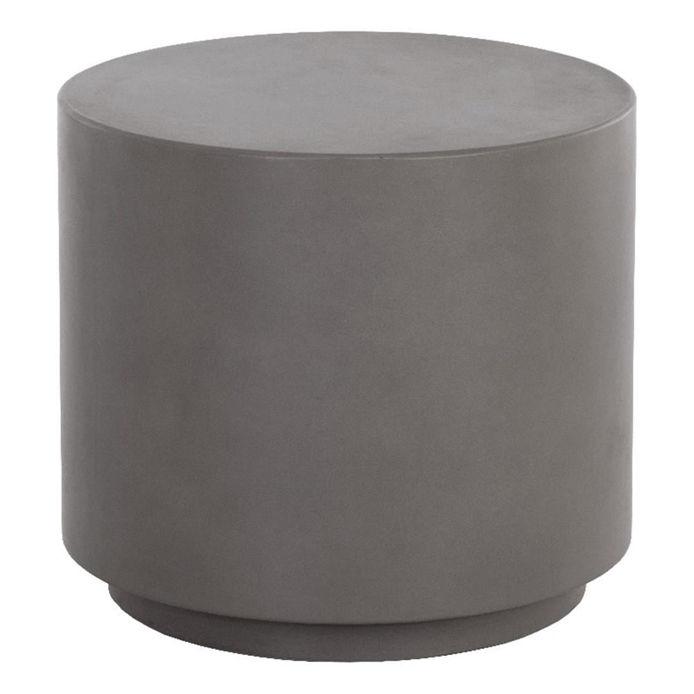 Brant House Blaine Round Contemporary Ceramic End Table in Dark Gray ...