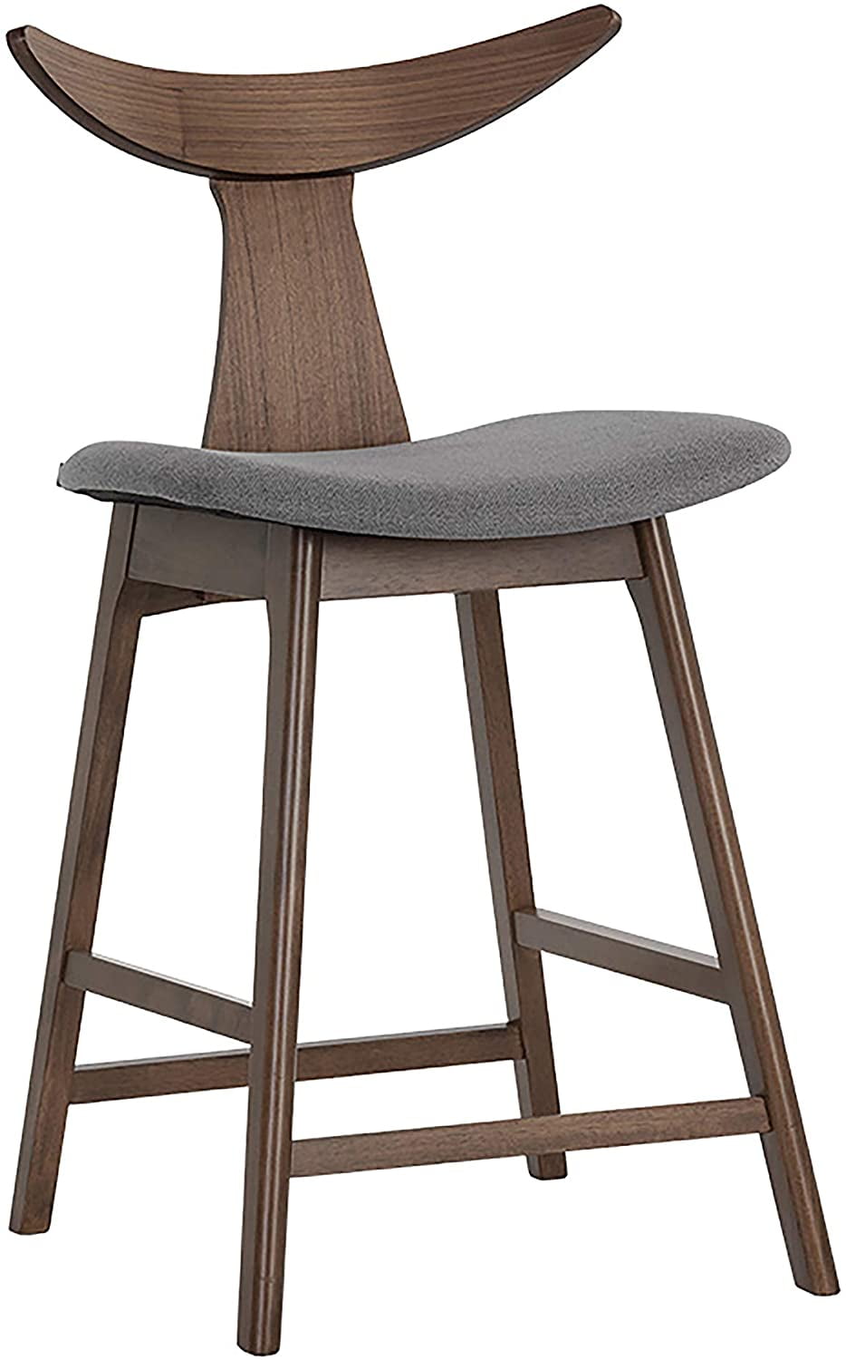Brant House Jaxton 24.5" Modern Fabric Counter Stool in Dark Gray ...