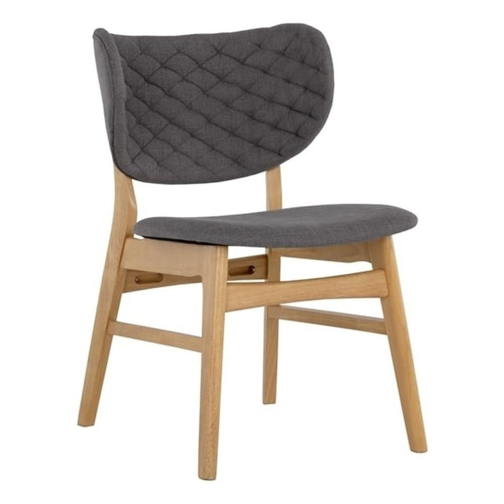 Brant House Petra 18.25" Fabric Dining Chair in Natural/Dark Gray (Set ...