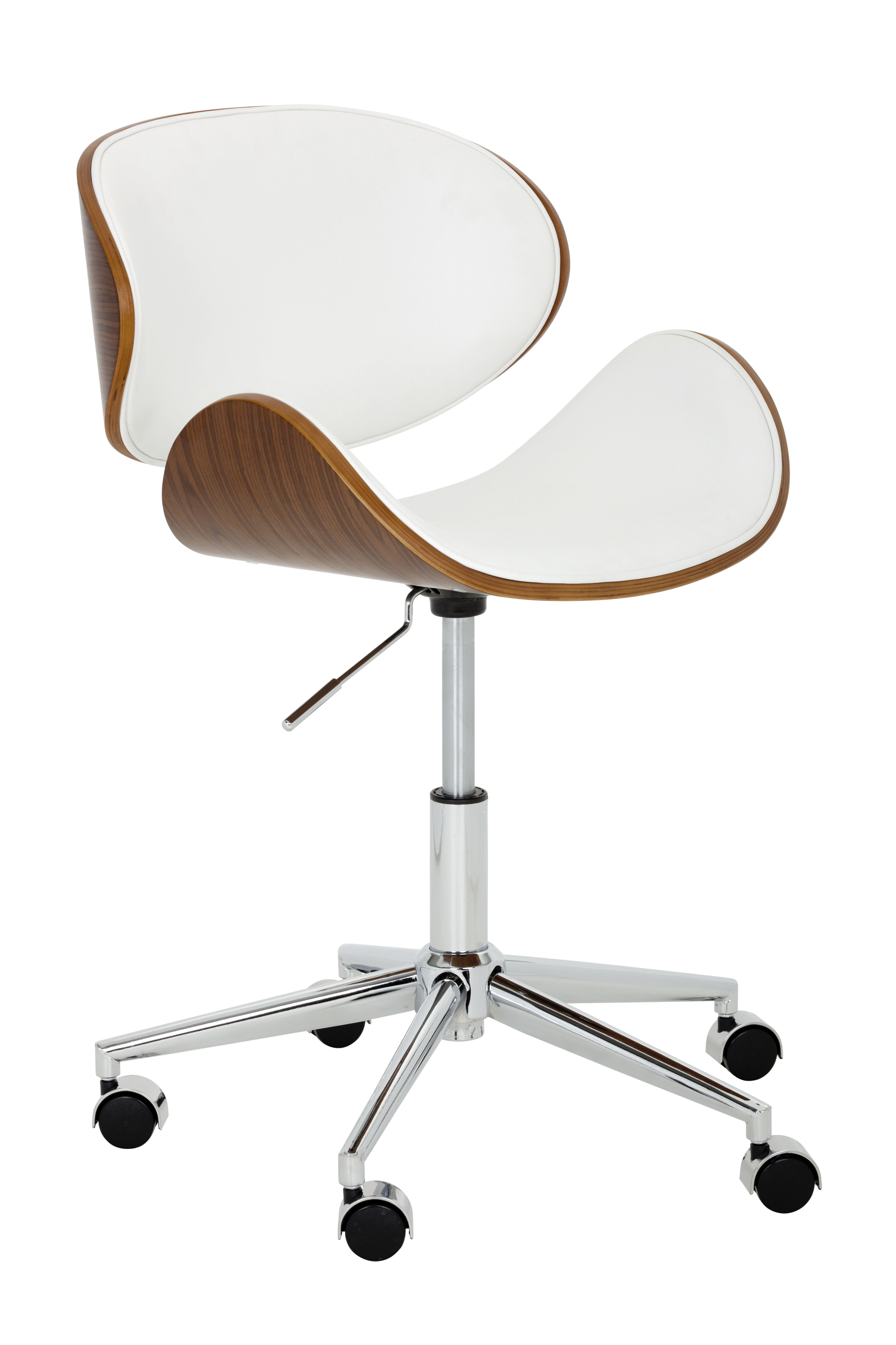 Brant House Quinn Adjustable Height Faux Leather Office Chair in Snow ...