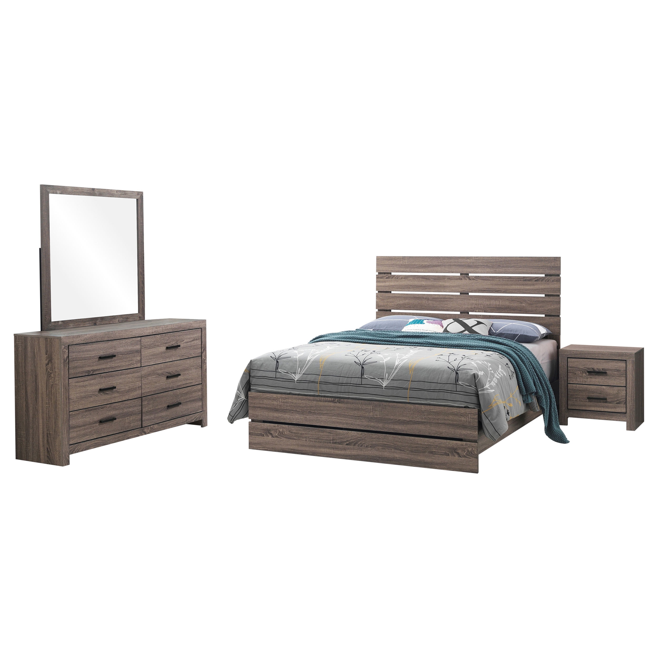 Brantford 4-piece Eastern King Bedroom Set Barrel Oak - Walmart.com