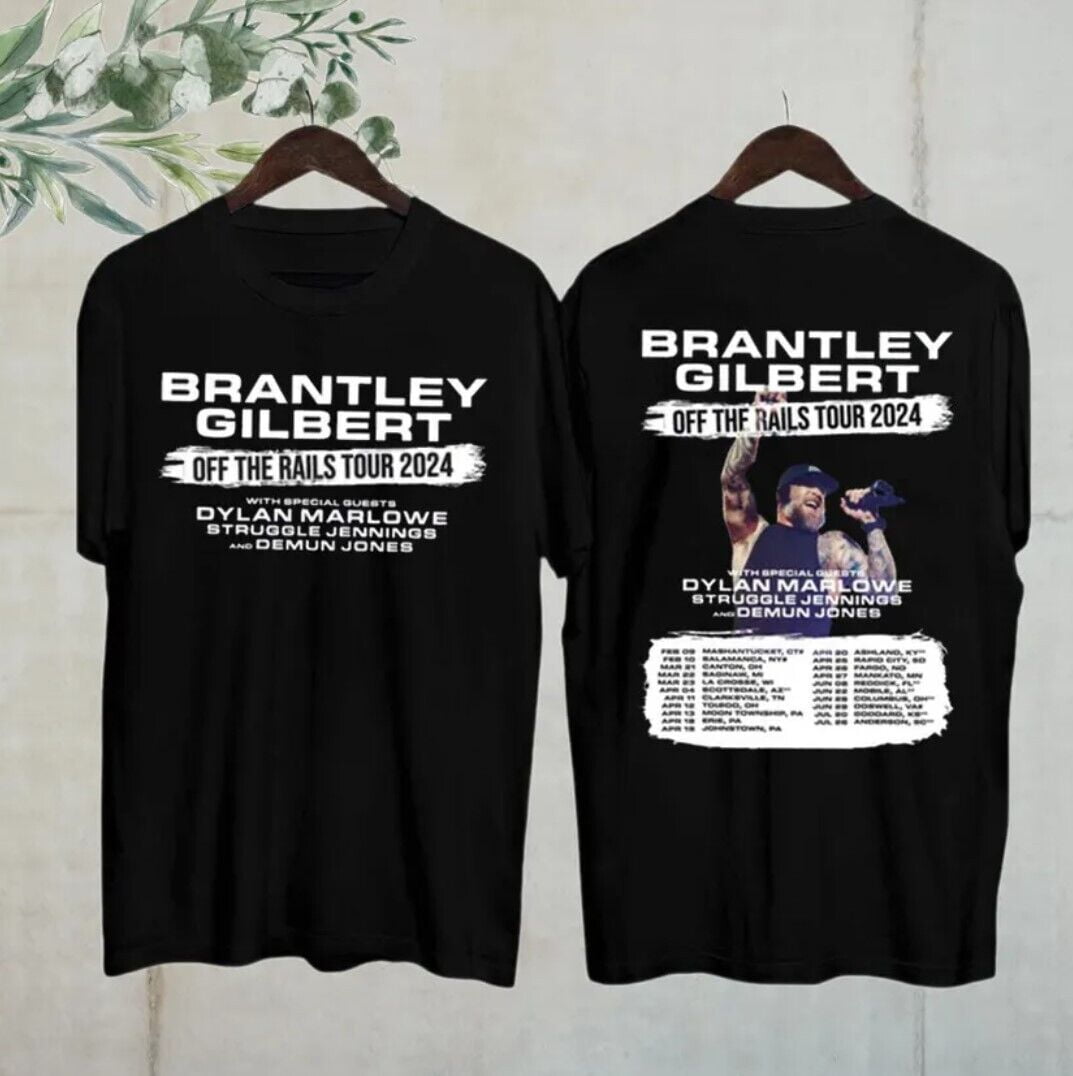 Brantley Gilbert Off The Rails Tour 2024 Shirt, 2 Sided T Shirt ...