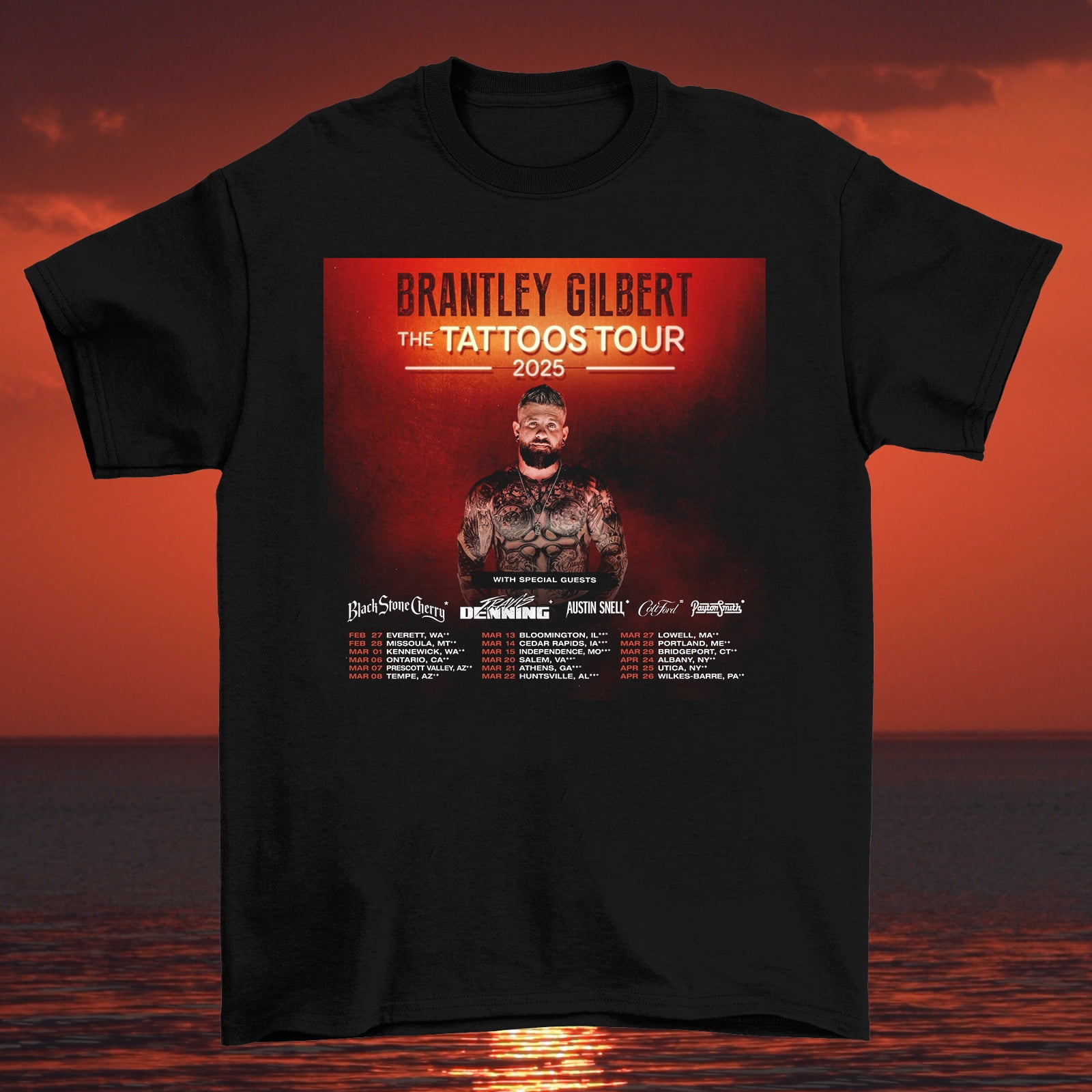 Brantley Gilbert The Tattoos Tour New T Shirt Full Size S-5XL ET1219 ...