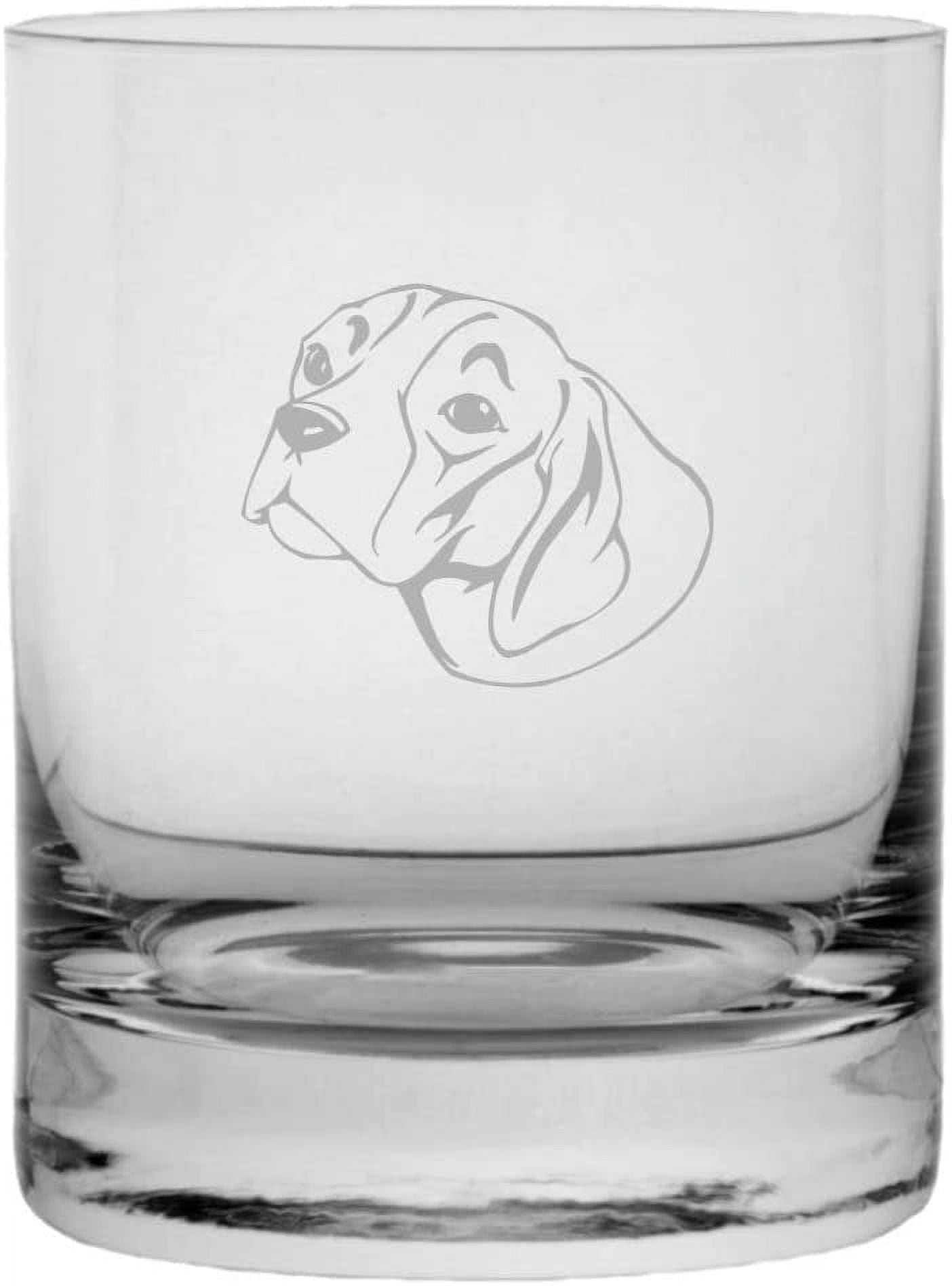 Braque Saint Germain Dog Themed Etched 11oz Crystal Rocks Whisky Glass ...