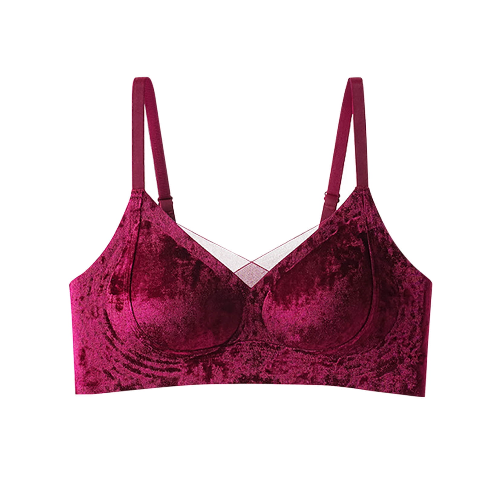 Bras Under $5! Cagogo Women Sexy Velvet Mesh Bras Push Up Lightly Thin ...