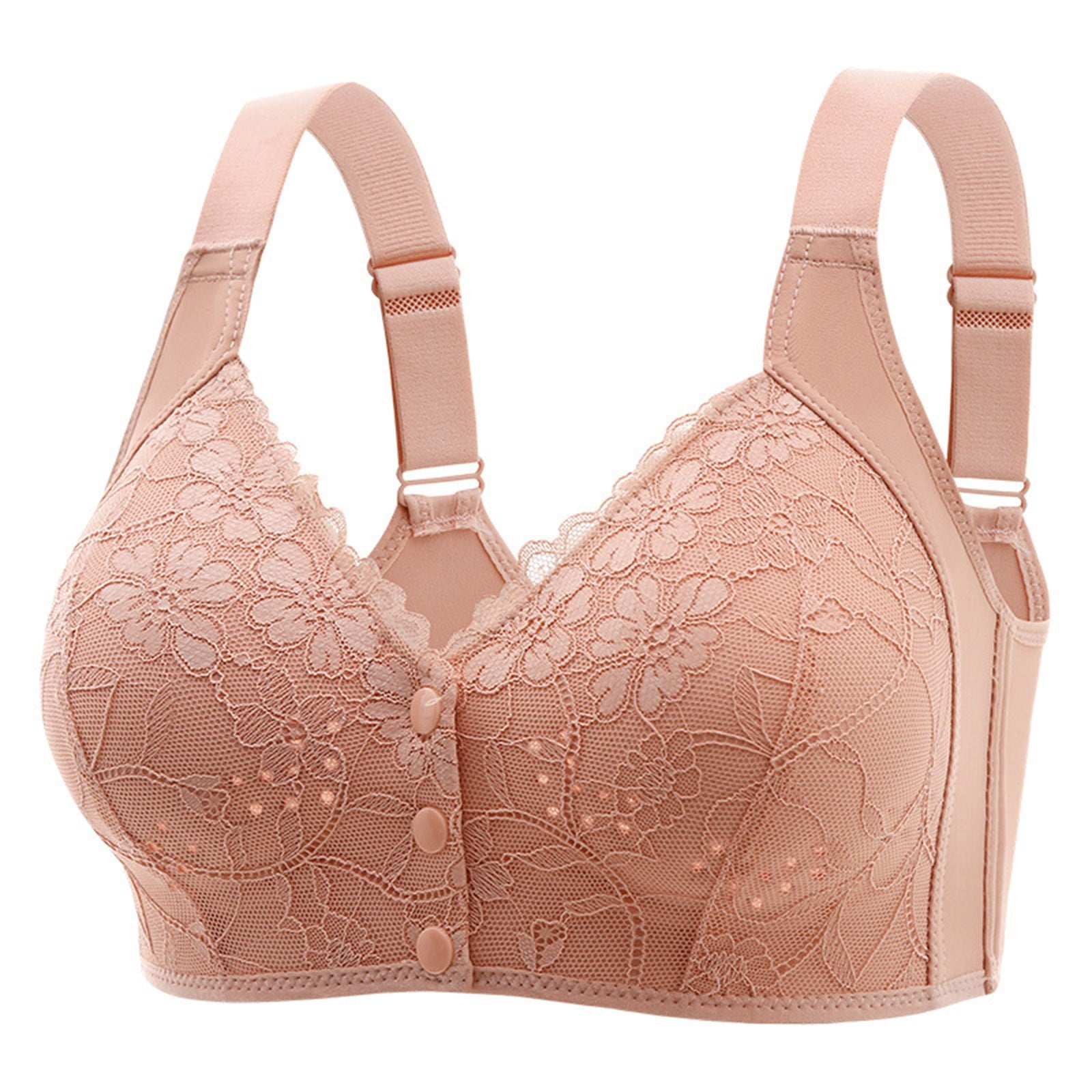 Bras Clearance for Women, Button Closure Wire-Free Push Up Ladies Bras ...