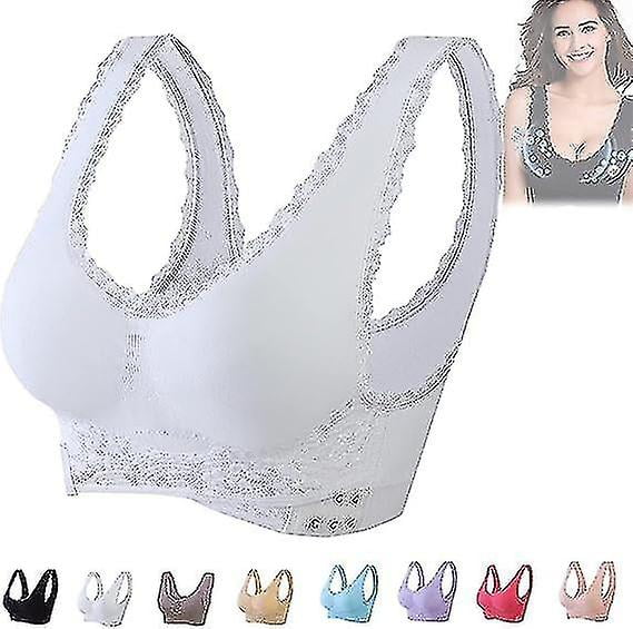 Bras For Older Women, Comfy Corset Bra Front Cross Side Buckle Lace ...