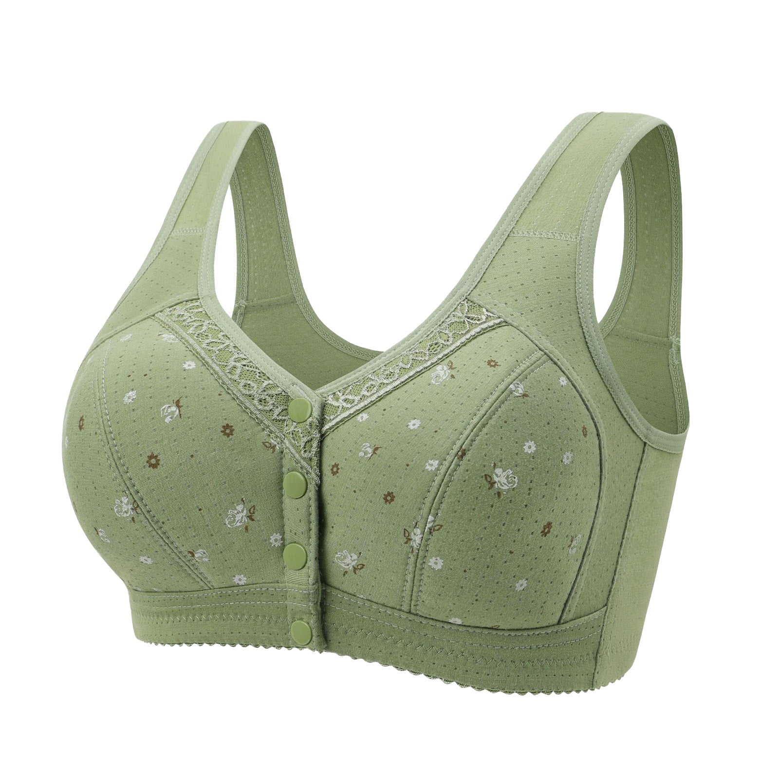 Bras For Older Women Front Closure No Underwire Full Coverage Bralette ...
