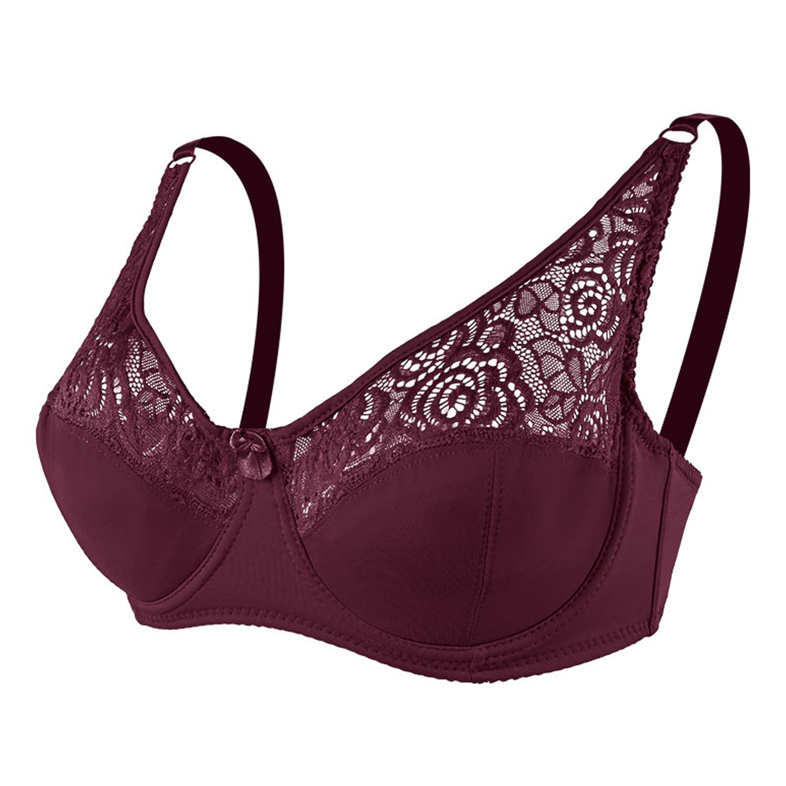 Bras For Women No Underwire Push Up Unlined Plus Size Full Bust Sheer ...