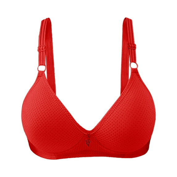 Bras For Women Up Wireless Solid Color Underwear Adjustable Breathable ...