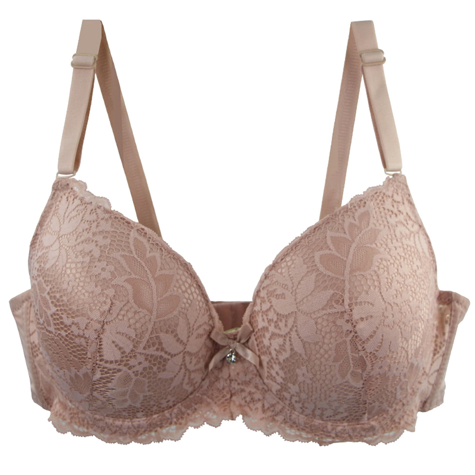 Bras Middle Age Front Closure Lace Wireless Bra With Adjustable Straps ...