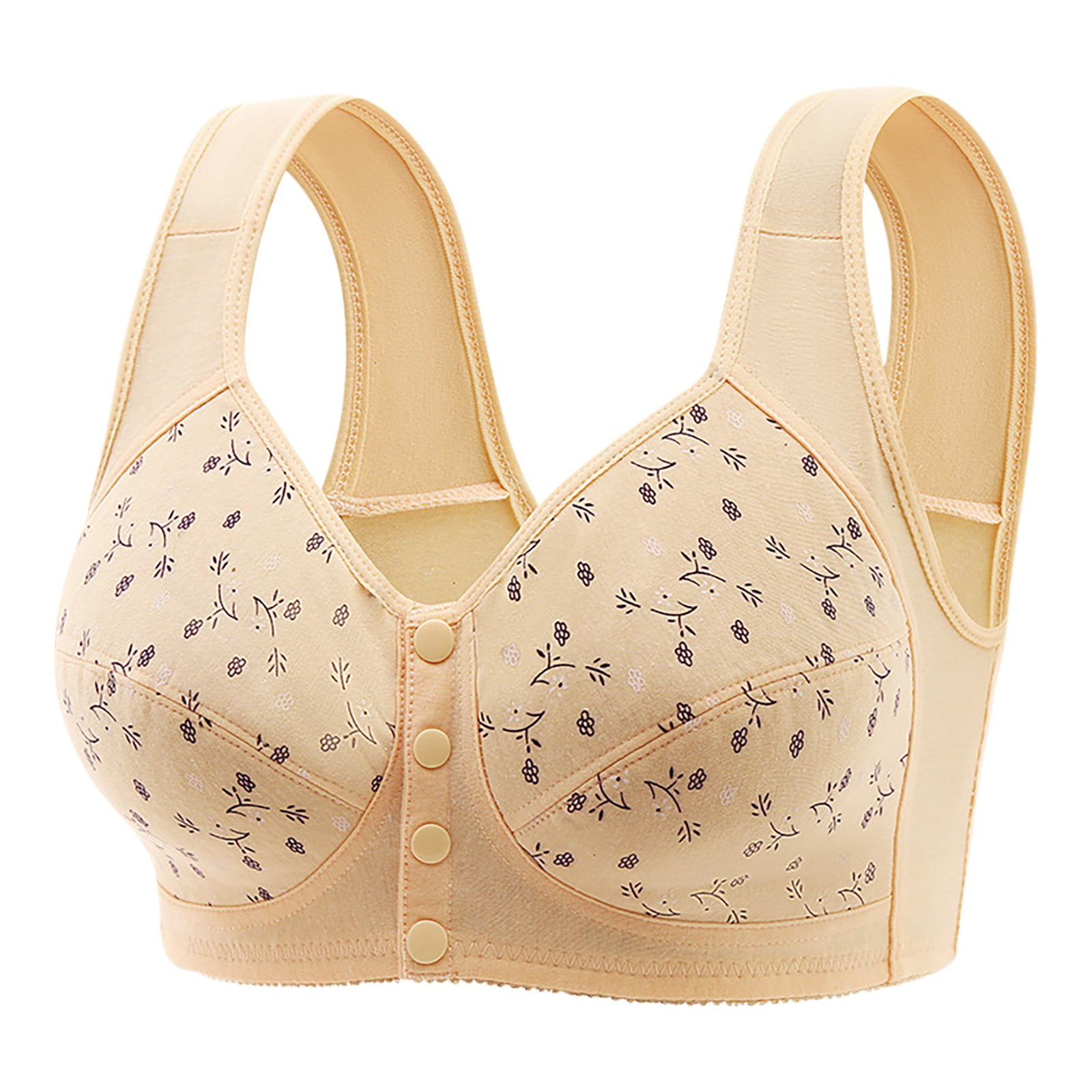 Bras for Older Women Seniors, Front Close Button Bras Wide Back Bras No ...