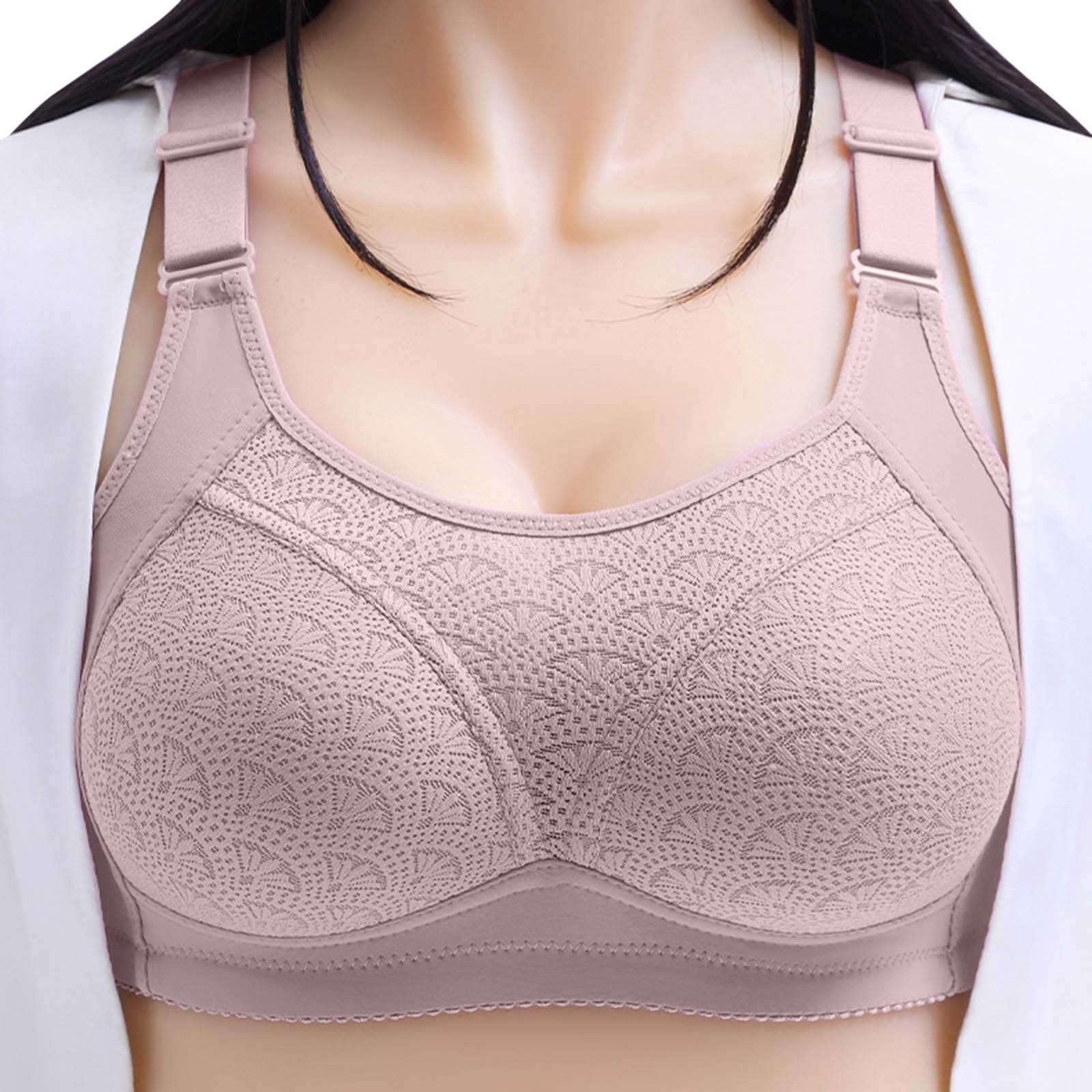 Bras Wireless Lace Camisole Bra With Thin Side Support Push Up Plus Size Adjustable Bra Light ...