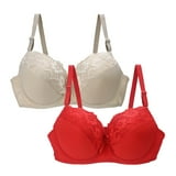 Bras For Women Push Up Bra Womens Nylon Spandex Underwear Adjustable Straps Lace Plus Size 2 ...