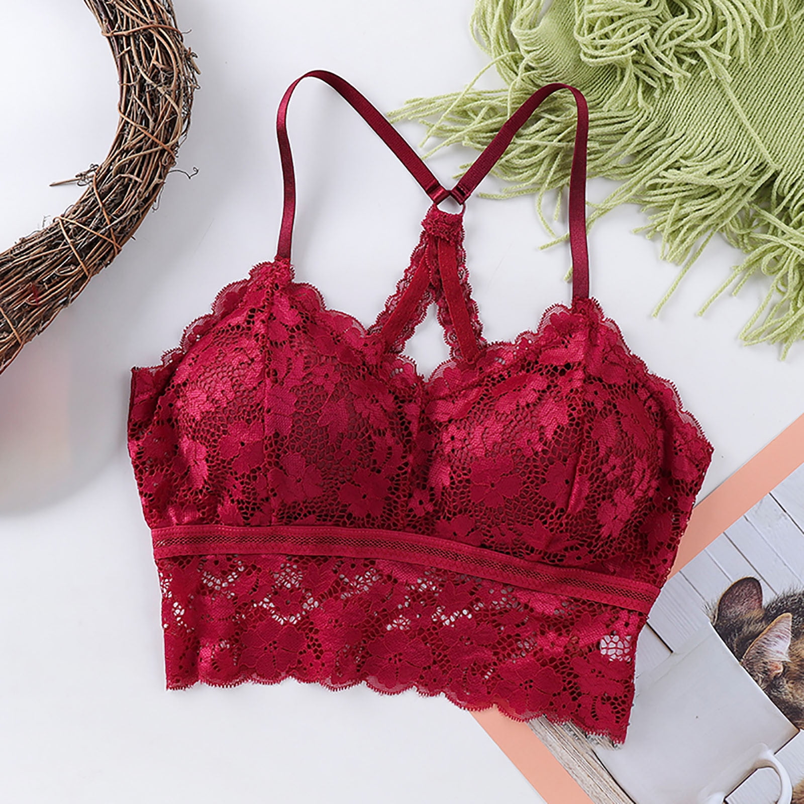 Bras for Women Clearance,AIEOTT Plus Size Push Up Bra,Women Solid ...