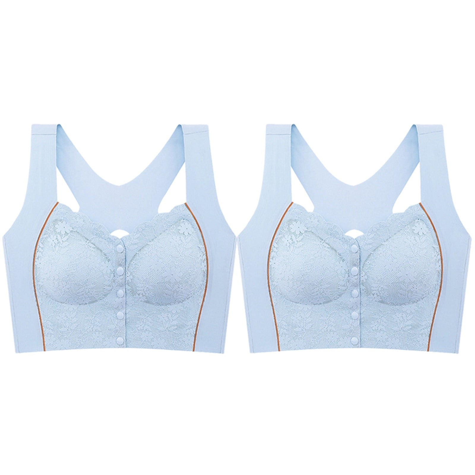 Bras for Women Color Blocked Large Elastic Vest Style Bra Lace Adhesive ...