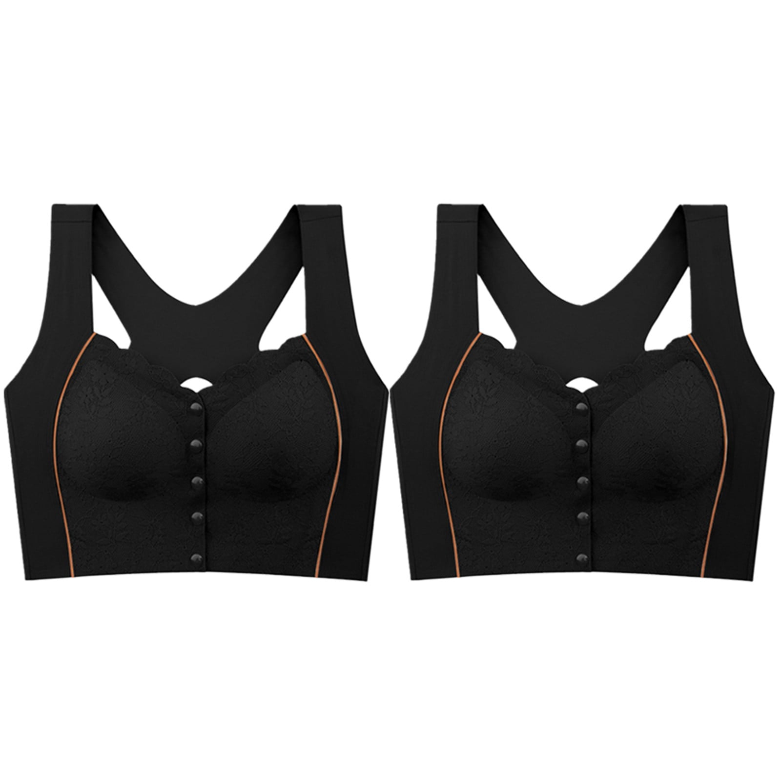 Bras for Women Color Blocked Large Elastic Vest Style Bra Lace Adhesive ...